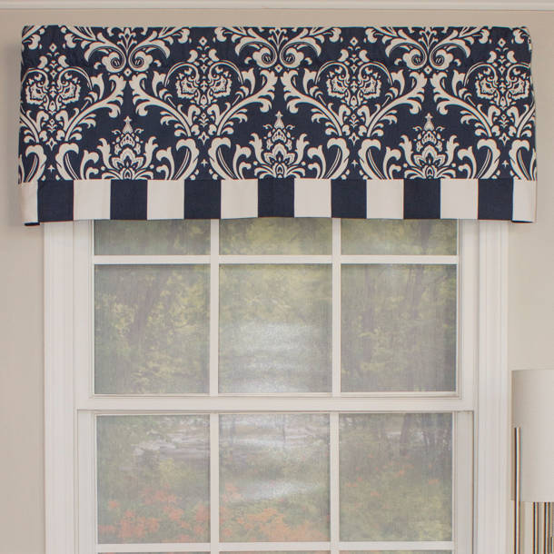 Rosdorf Park Ozbourne Damask Damore 50" Window Valance & Reviews | Wayfair