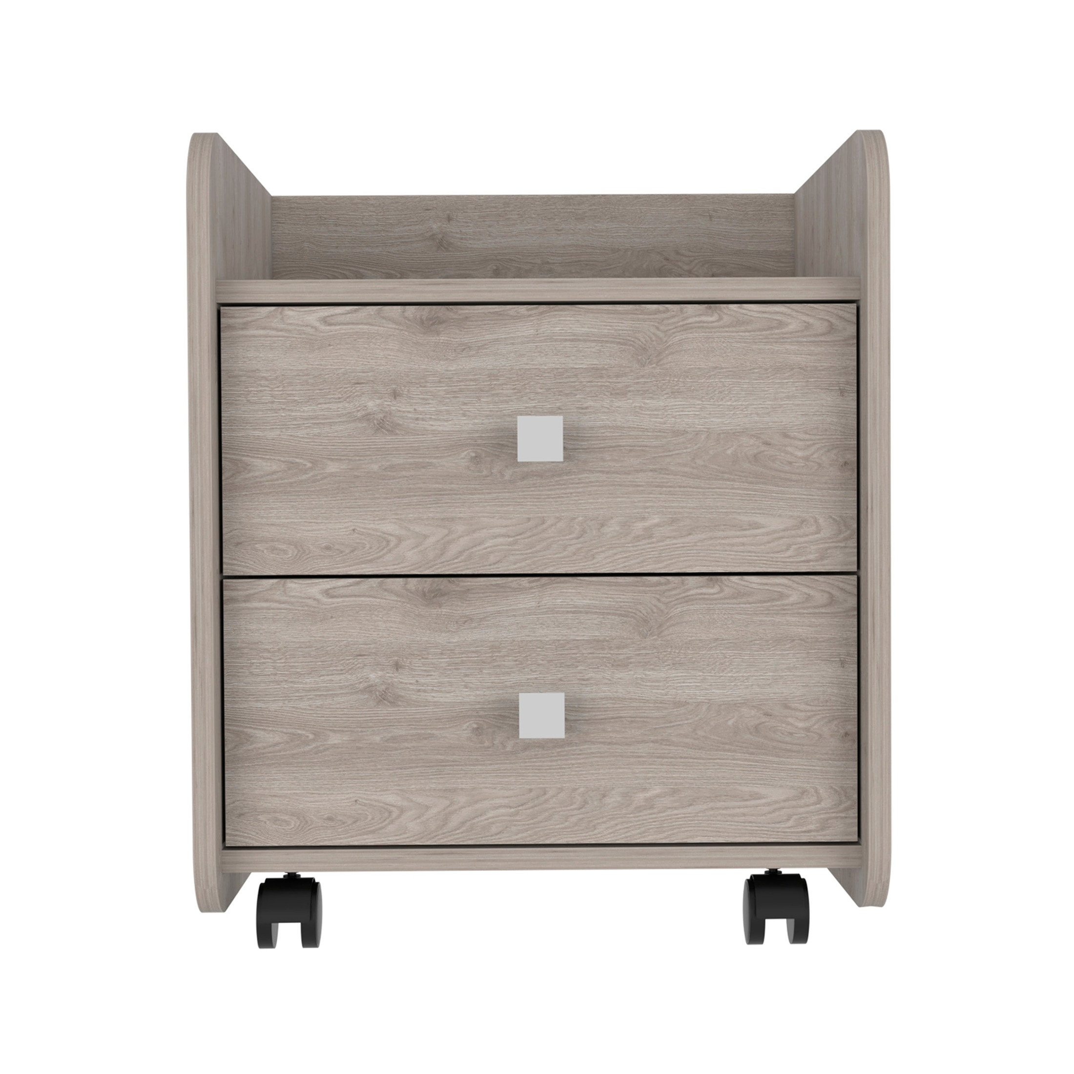 Winston Porter York Nightstand, Superior Top, Two Drawers, Four Casters ...