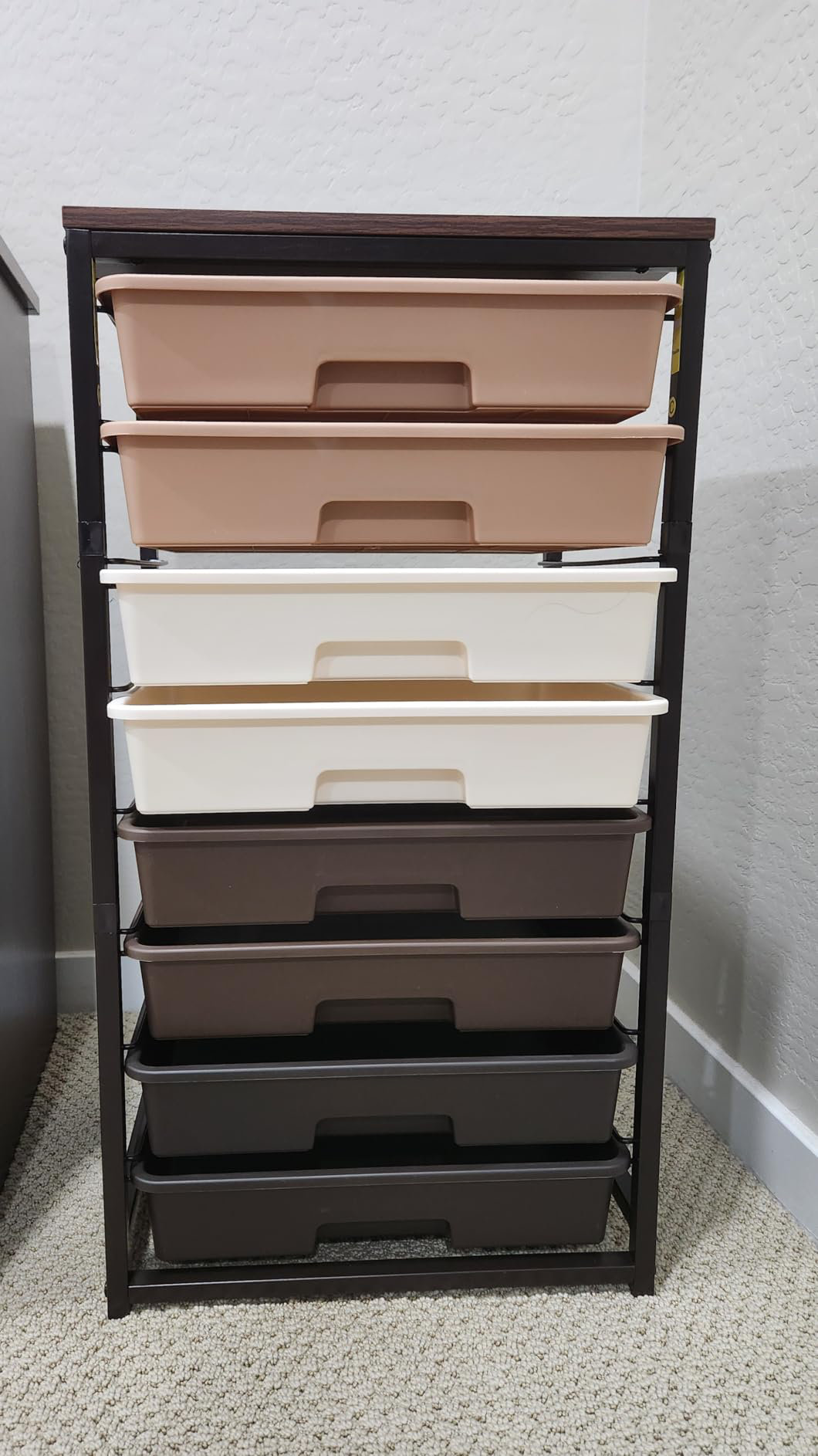 Rebrilliant Rolling Storage Cart with Drawers,Utility Cart With 8 ...