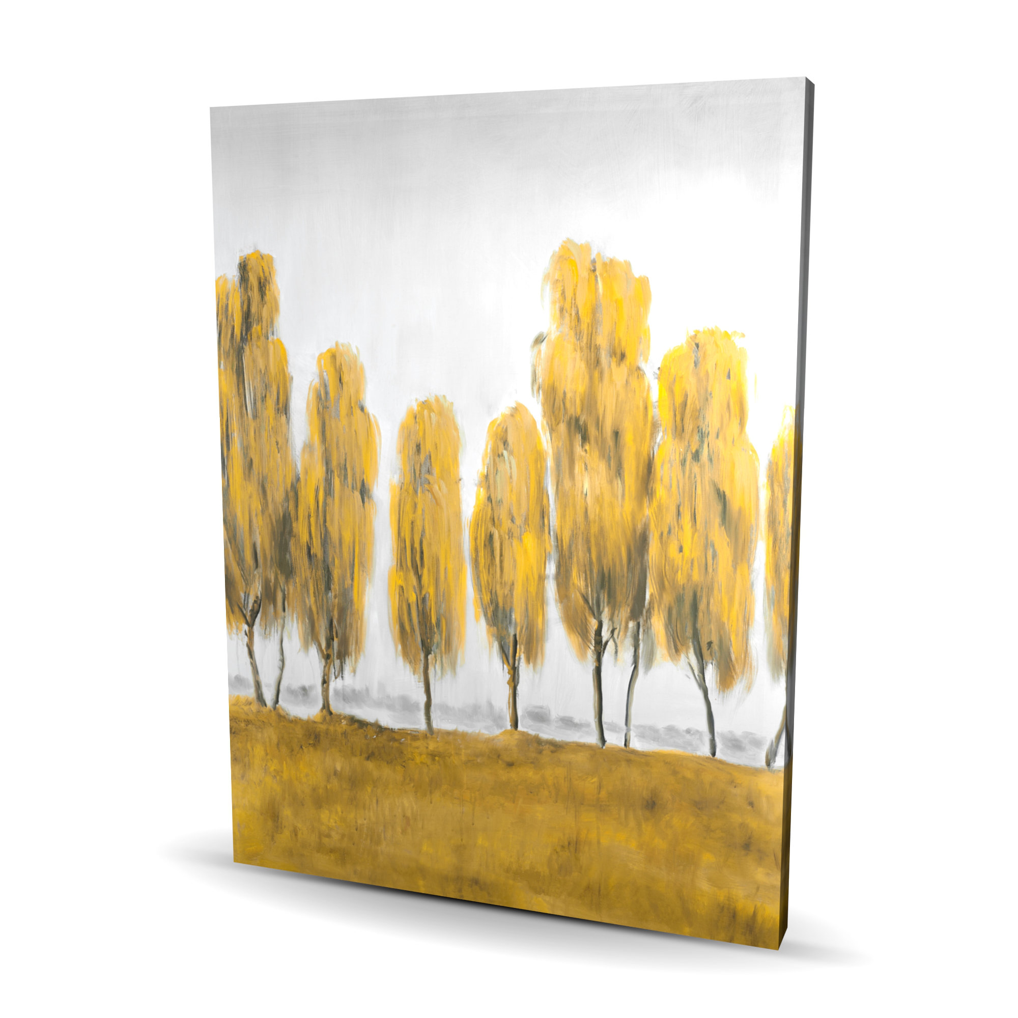 Lark Manor™ Seven Abstract Yellow Trees - Yellow Landscapes Canvas Art ...