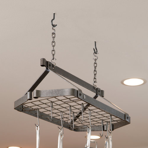 Enclume Handcrafted Retro Rectangle Pot Rack with 12 Hooks & Reviews ...