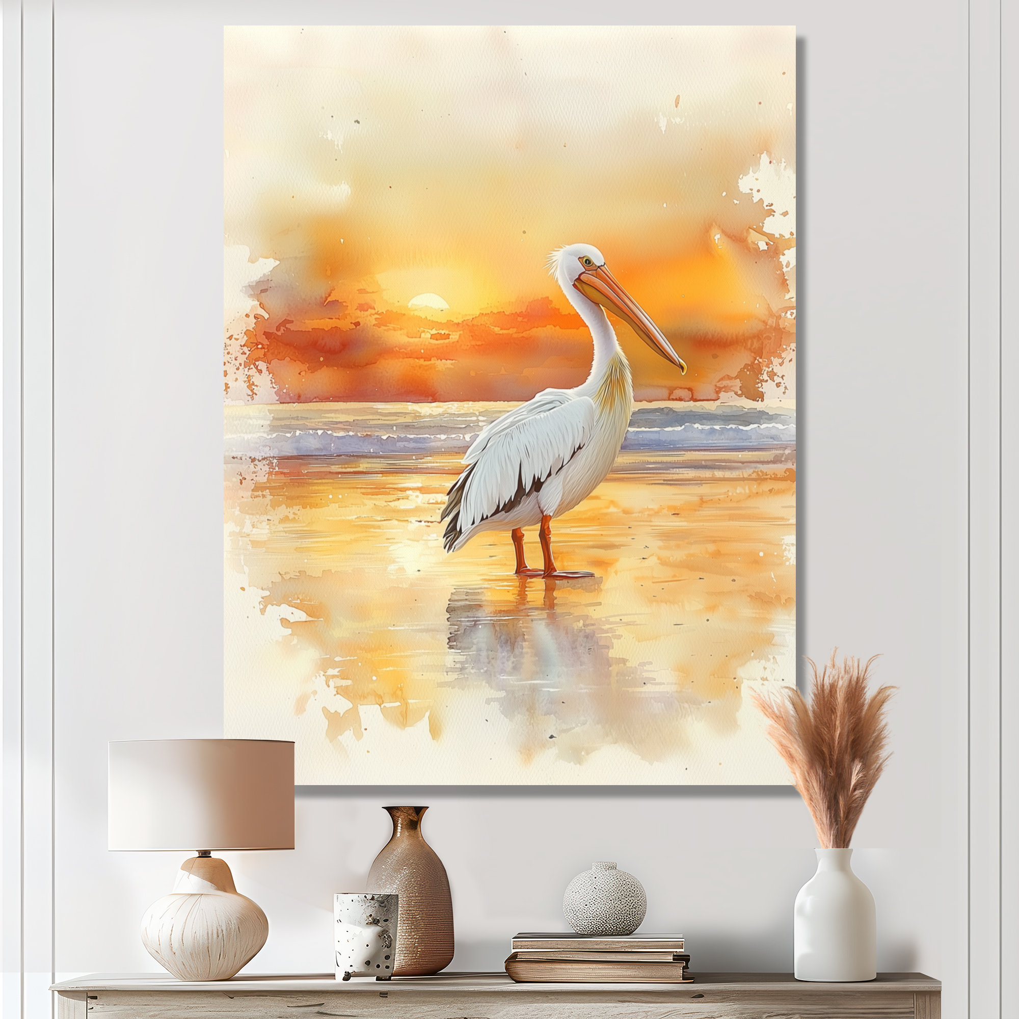 Highland Dunes Avionne - Heron Metal Wall Art, Modern Metal Art Print ...