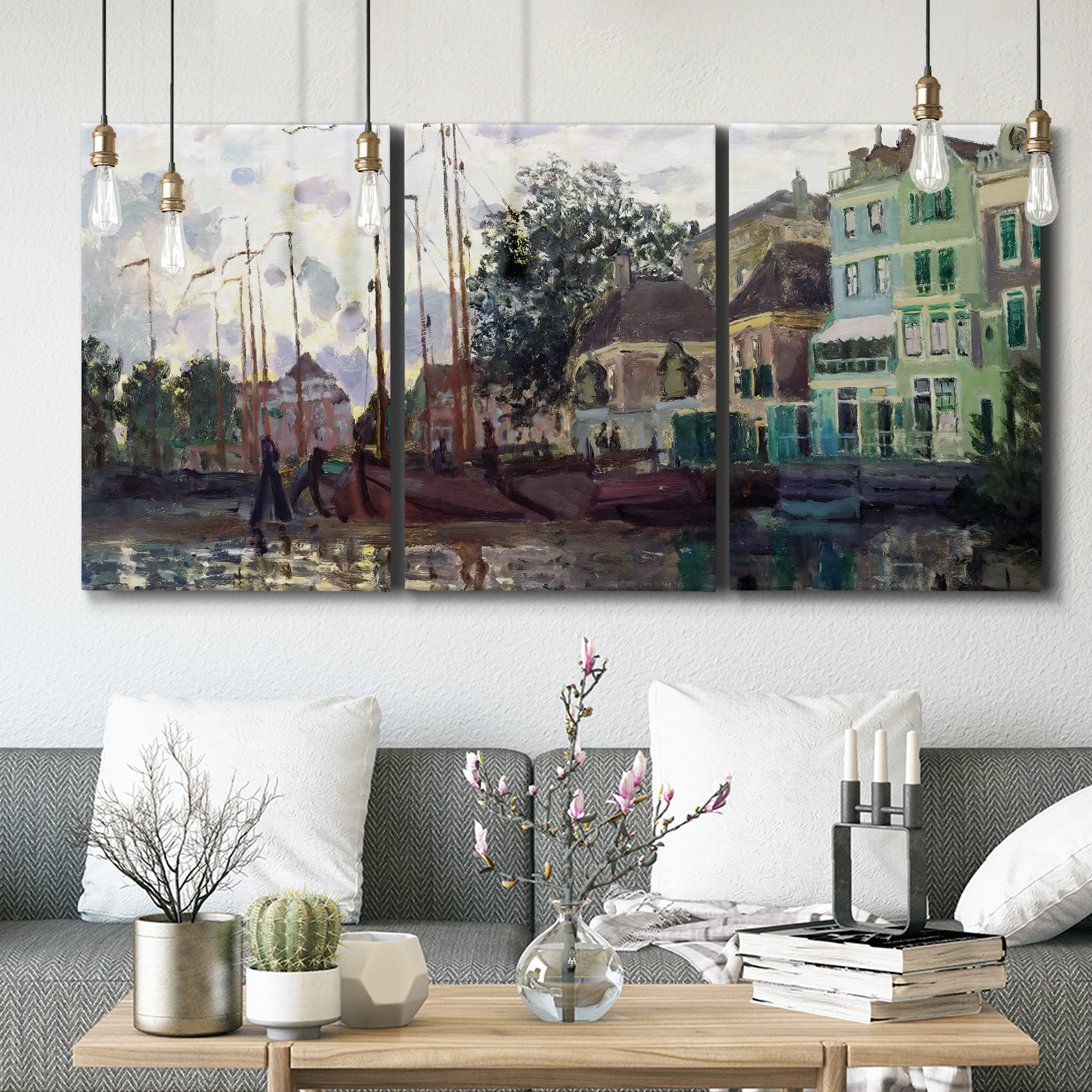 Wildon Home® Zaandam, the Dike, Evening, 1871 - 3 Piece Wrapped Canvas ...
