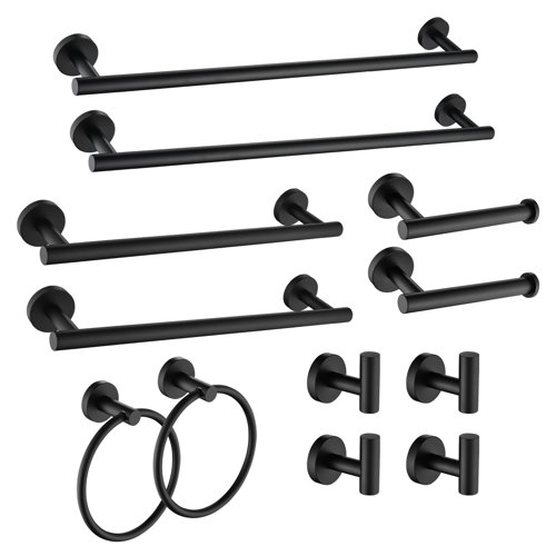 Matte Black Bathroom Hardware Sets You'll Love | Wayfair