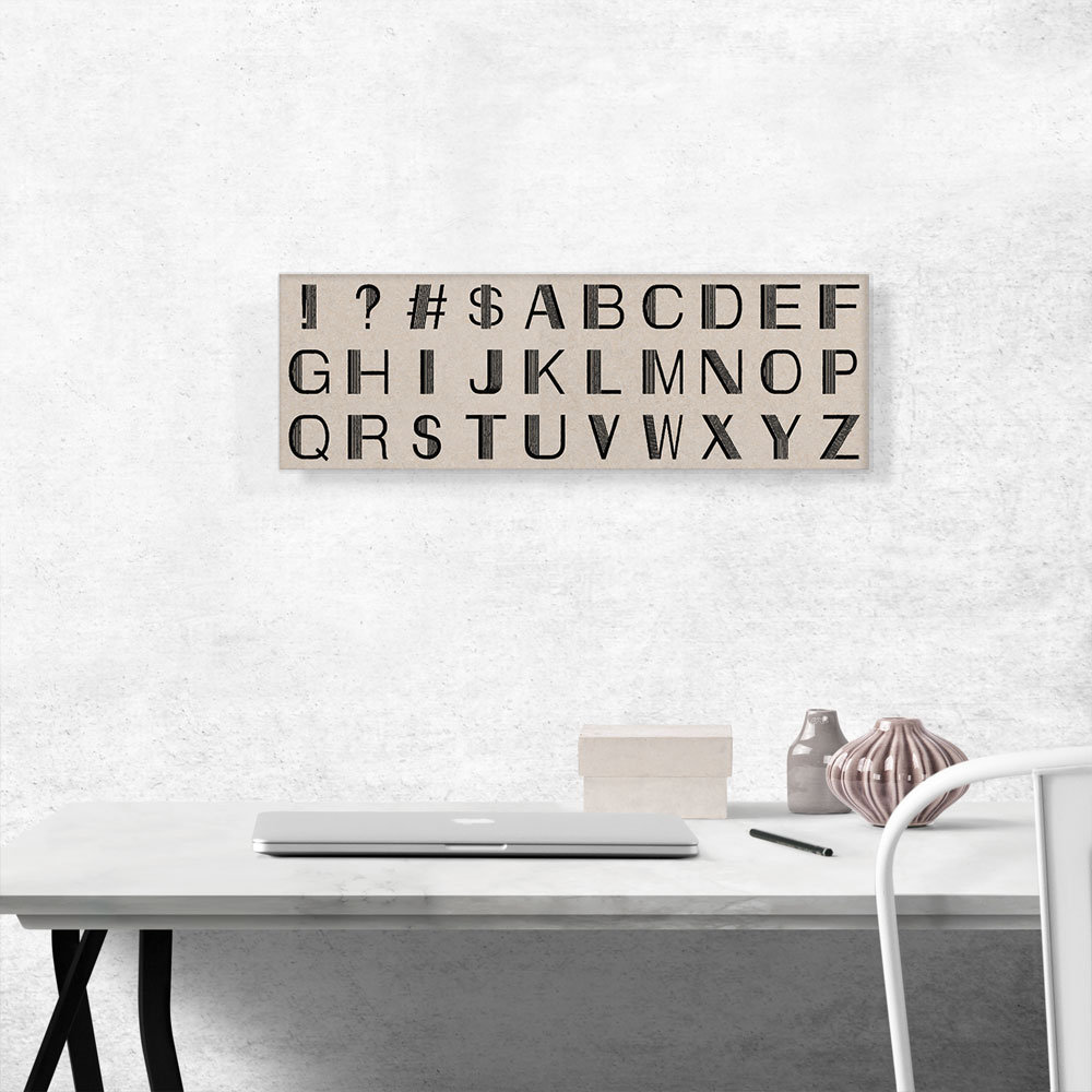 ARTCANVAS Beige Black Line Mid Century Modern Full Alphabet - Wrapped ...