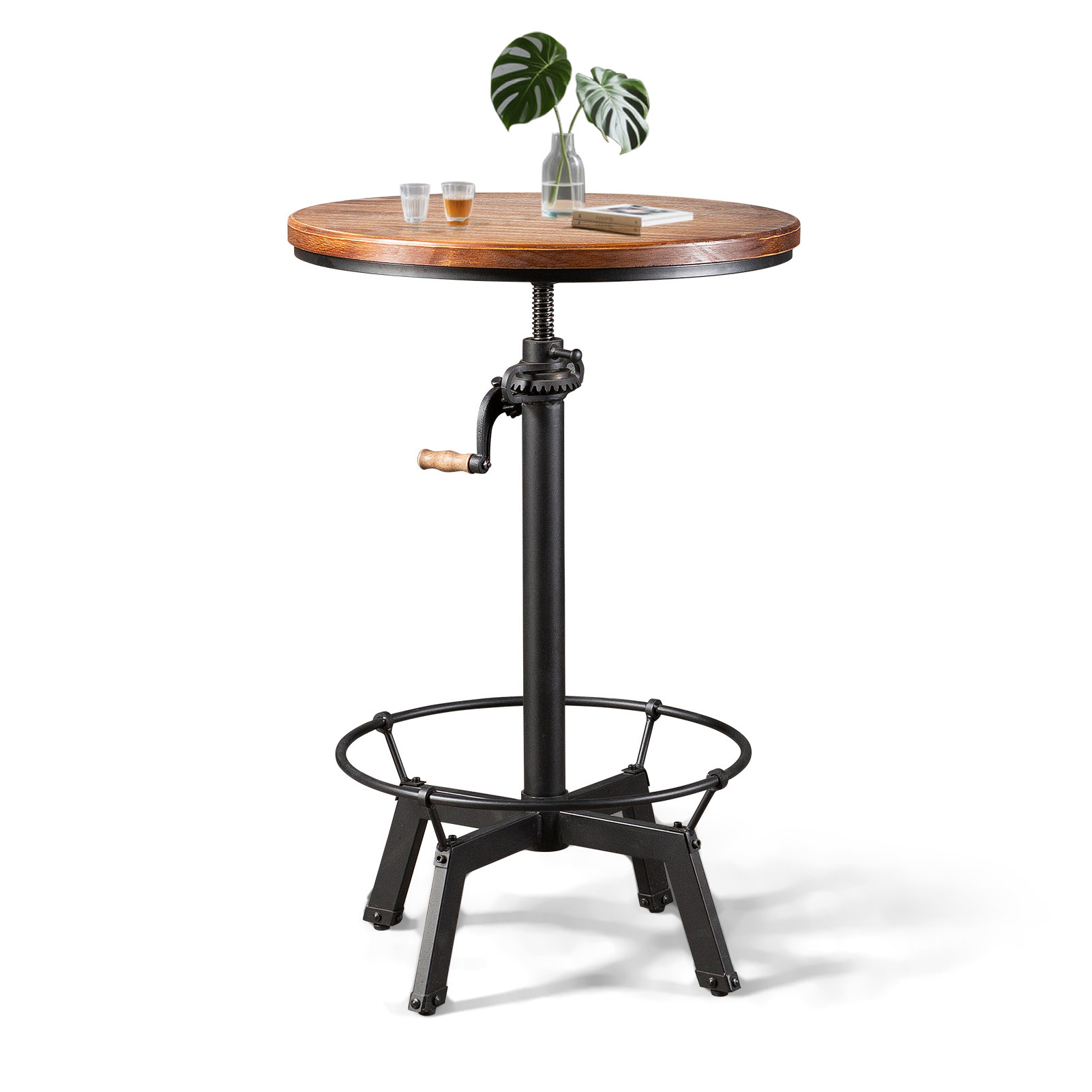 Williston Forge Industrial Bar Table-33.47-39.37 Inch Tall-Adjustable ...