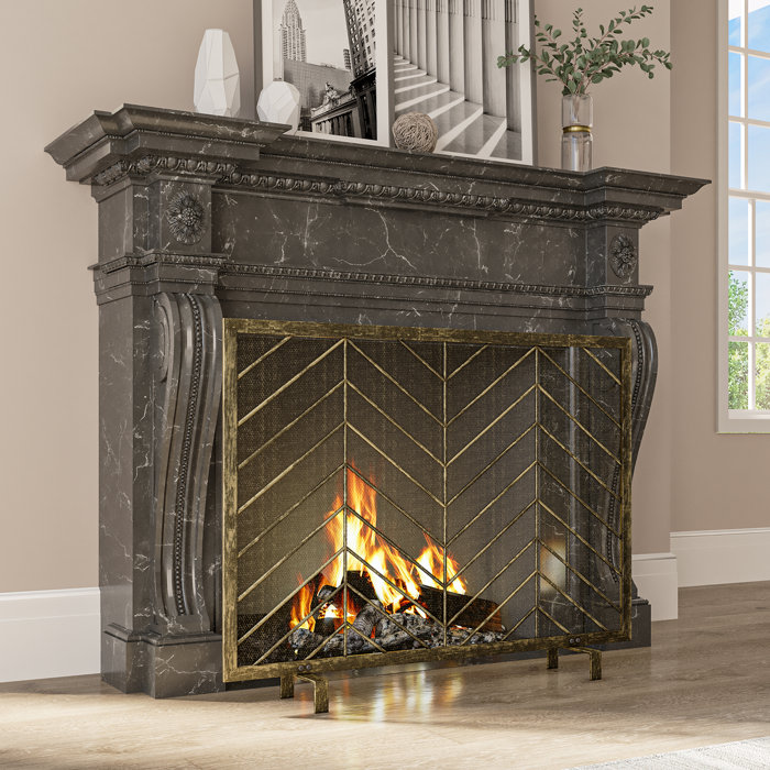YITAHOME Single Panel Steel Fireplace Screen | Wayfair