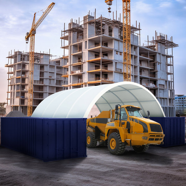 Chery Industrial 20'x20' Shipping Container Canopy Shelter 15oz PVC ...