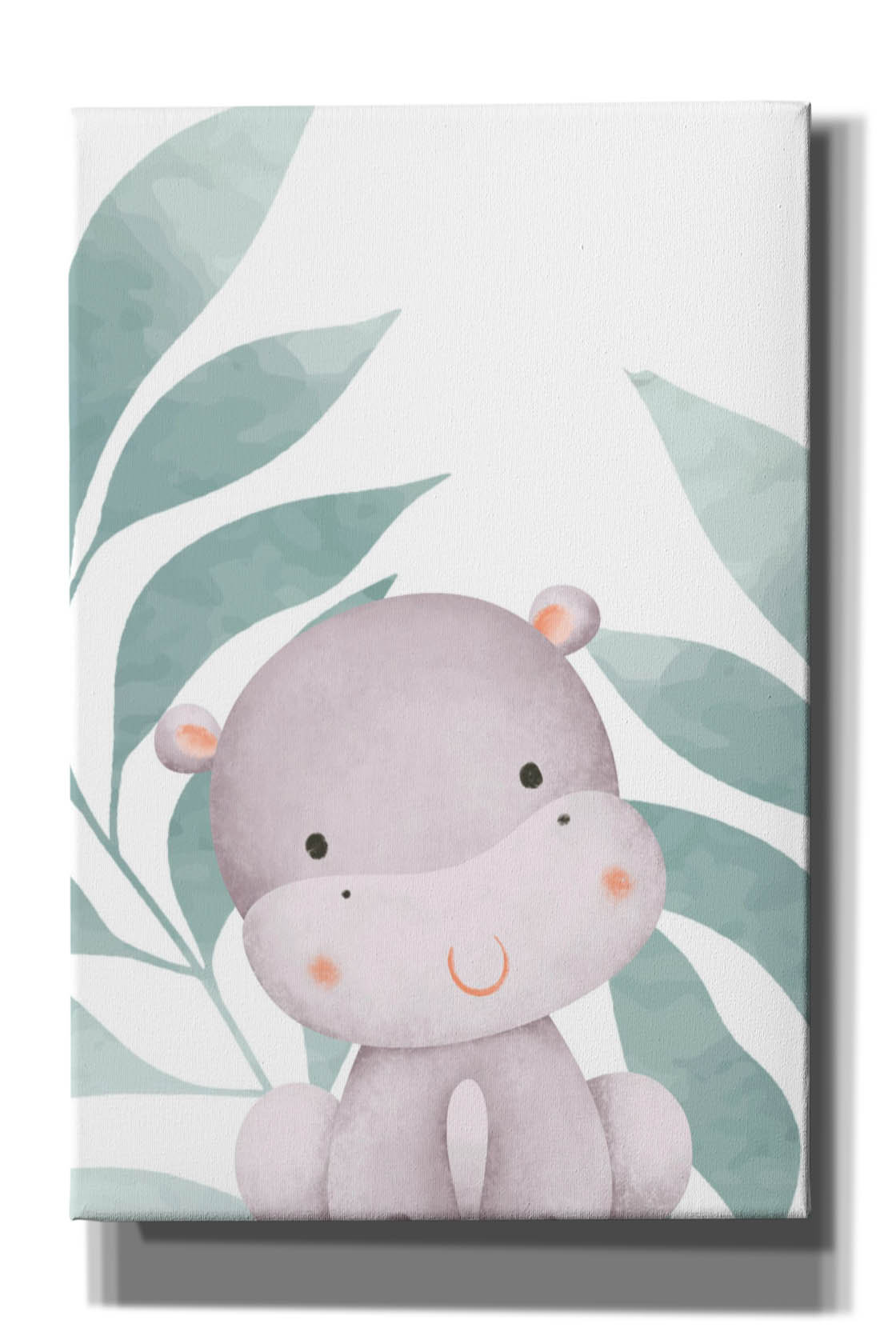 Indigo Safari Safari Baby Hippo' by Petals Prints Design, Canvas Wall ...