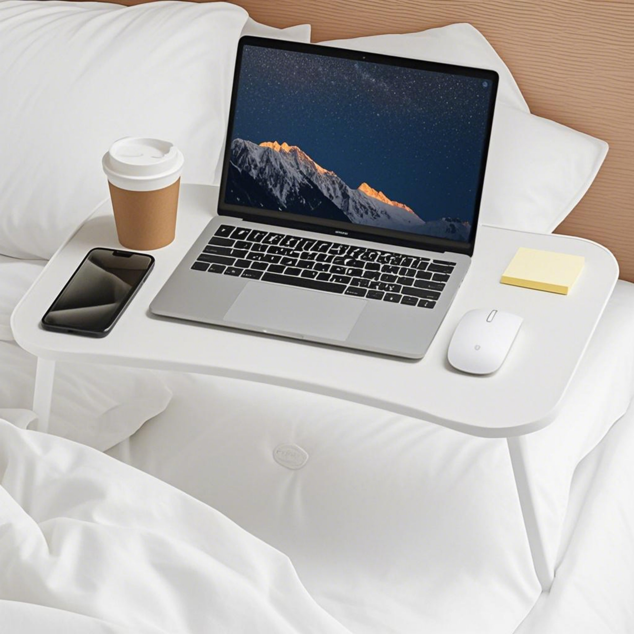 Inbox Zero Portable Laptop Bed Desk With Cup Holder & Tablet Slot ...