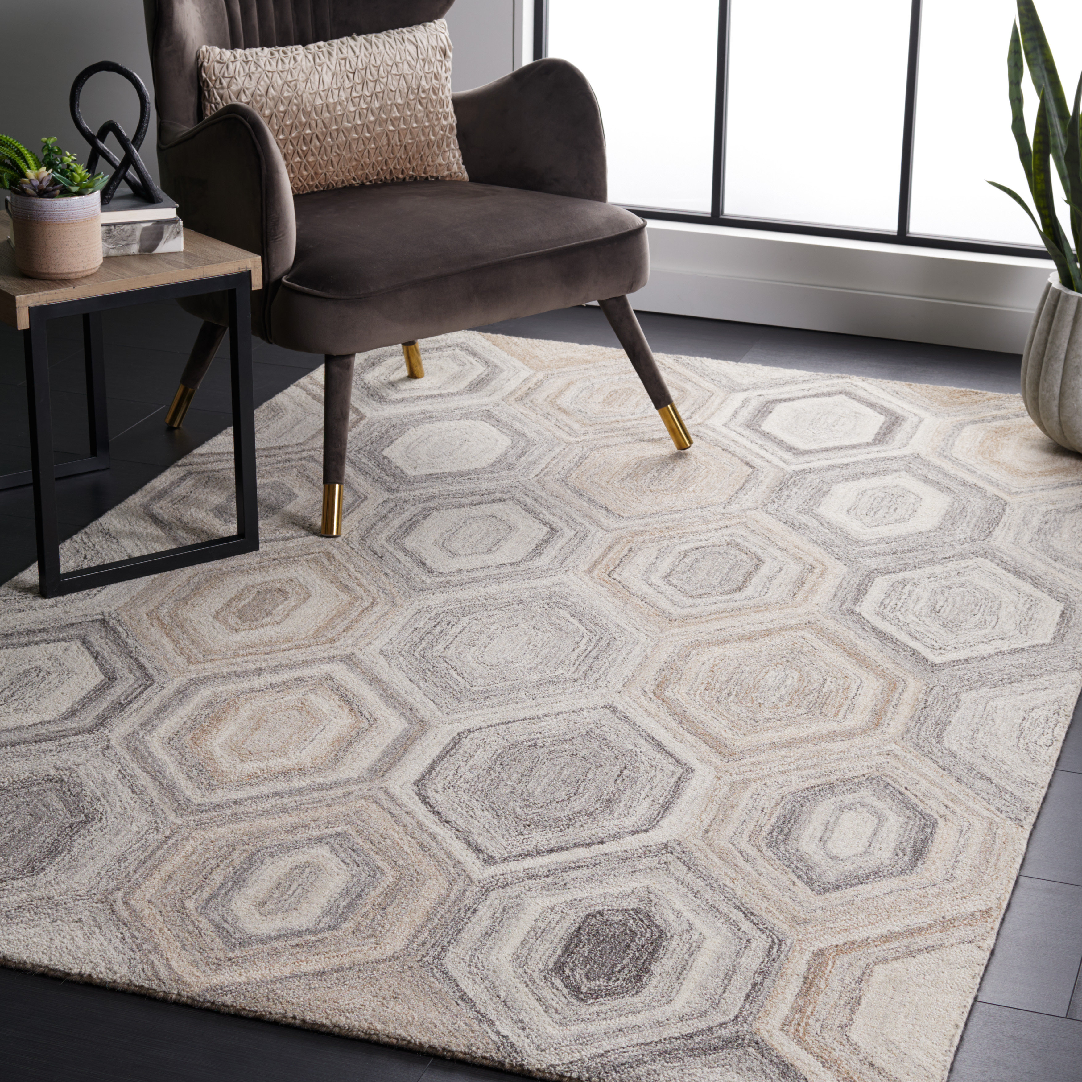 Corrigan Studio® Isbella Hand Tufted Wool Geometric Rug & Reviews | Wayfair