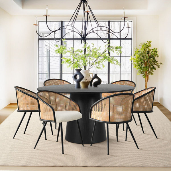 Bayou Breeze Cianne 6 - Person Dining Table Sets With 52'' Round Table ...