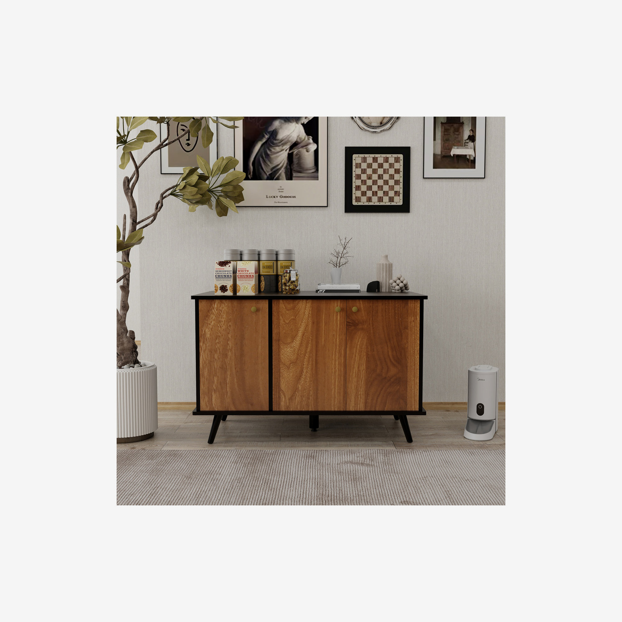 George Oliver Litter Box Enclosure, Cat Litter Box Furniture with ...