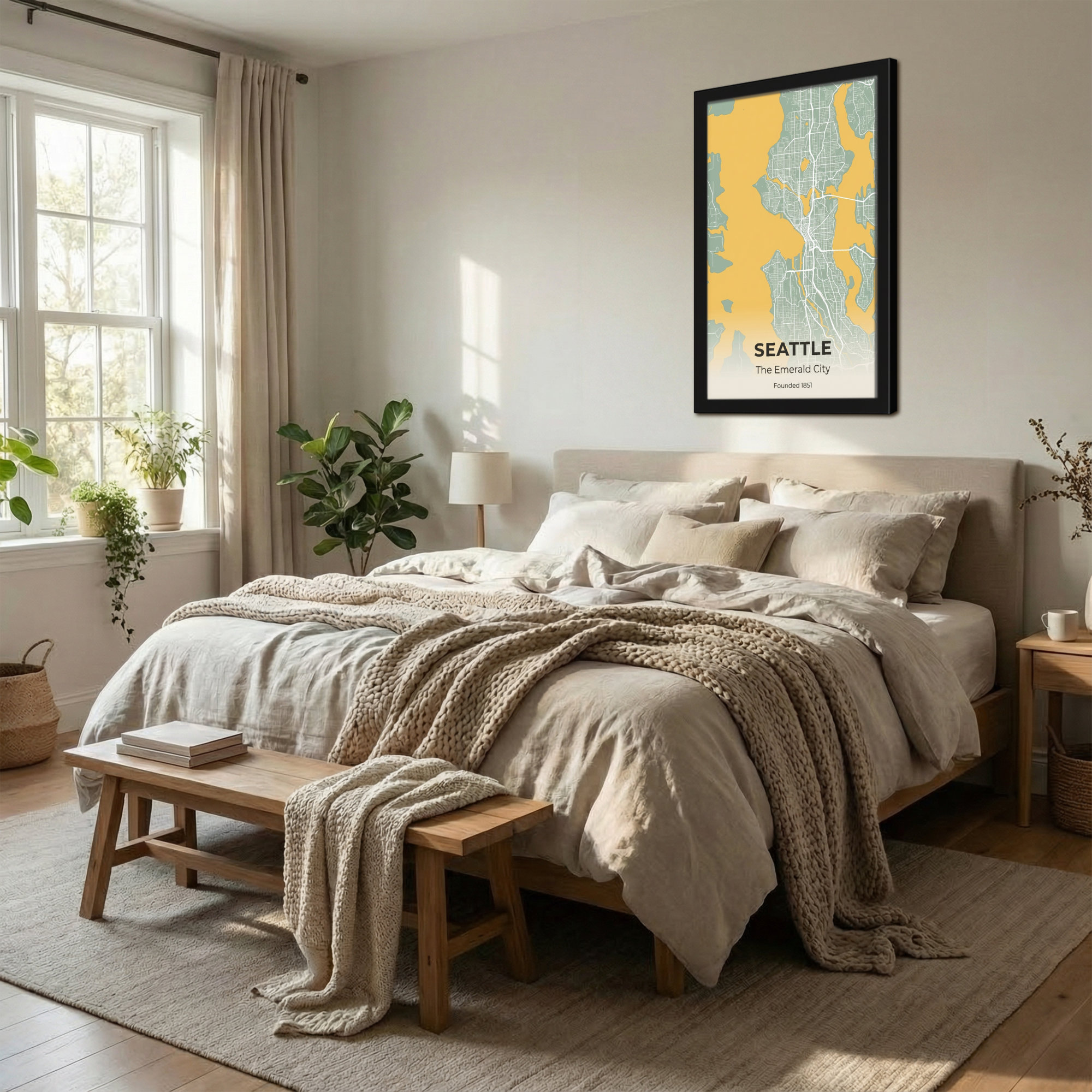 Latitude Run® Scenic & Cityscapes Seattle City Map Art Print Design ...