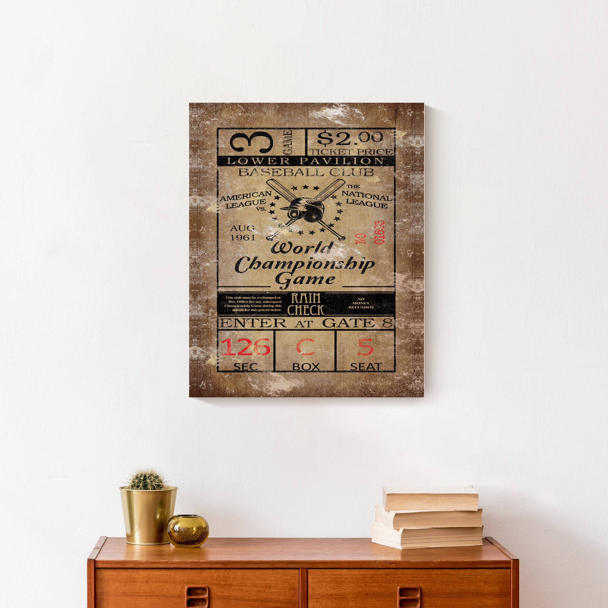 Trinx World Champ Game Ticket On Canvas Print | Wayfair