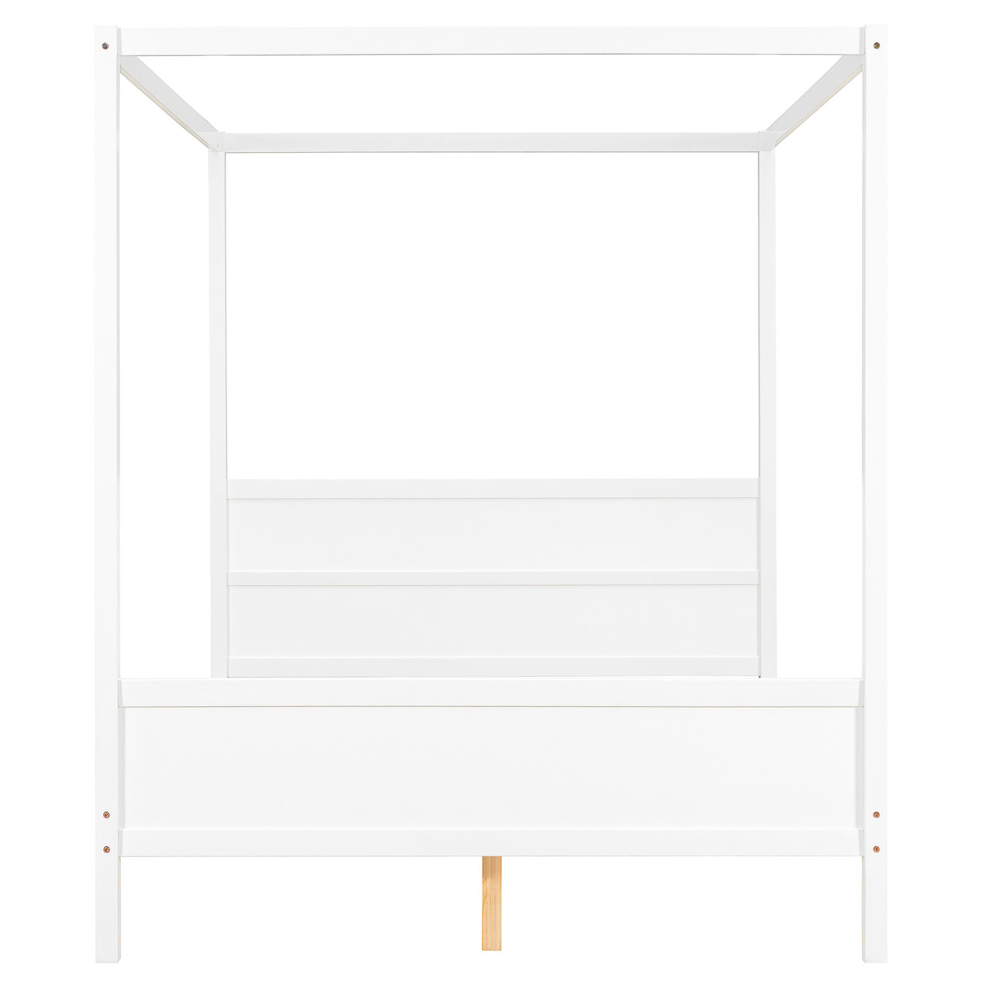 Latitude Run® White Queen Canopy Platform Bed With Headboard, , And ...