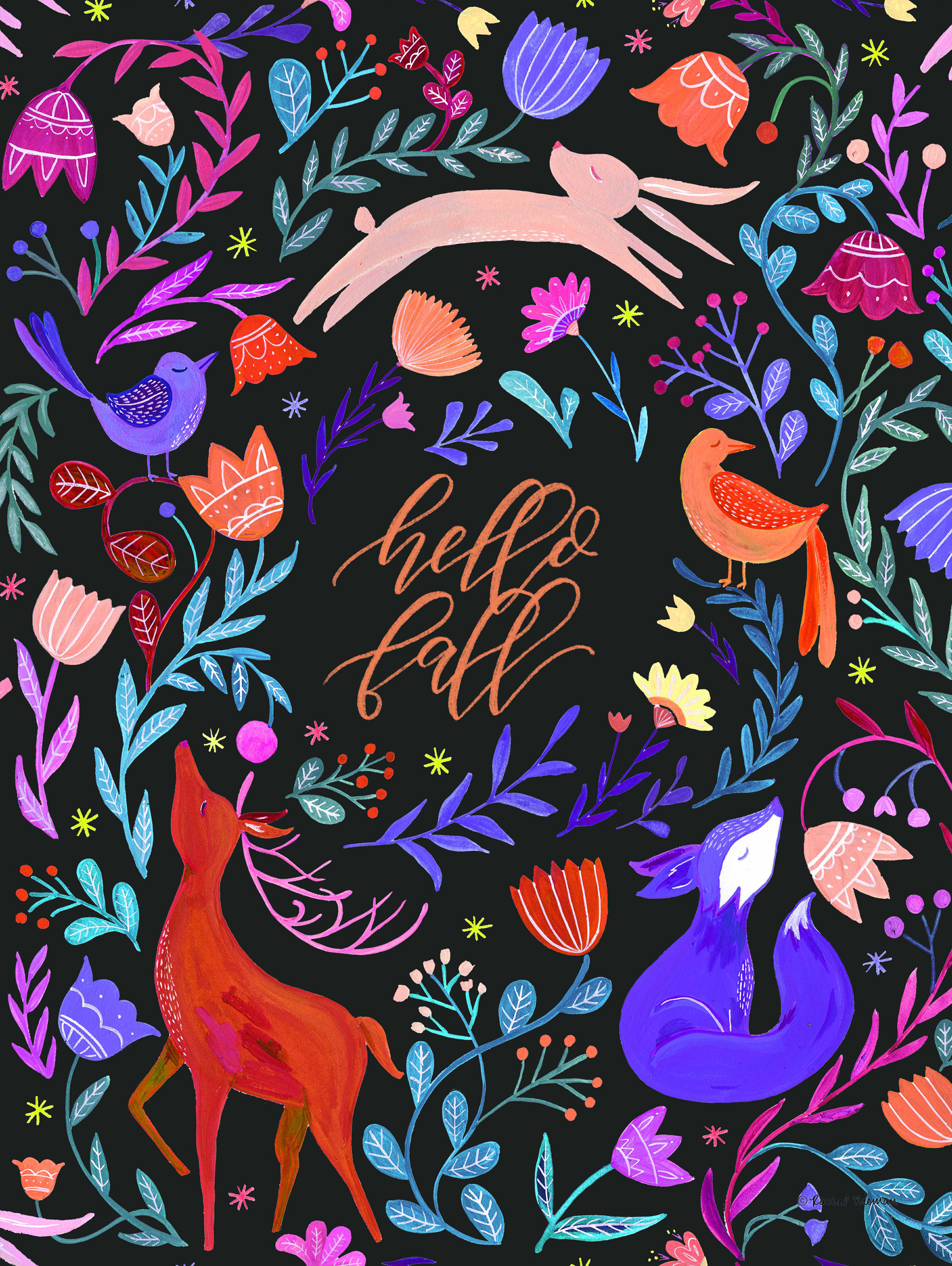 Wildon Home® Hello Fall Folklore - Wrapped Canvas Graphic Art | Wayfair