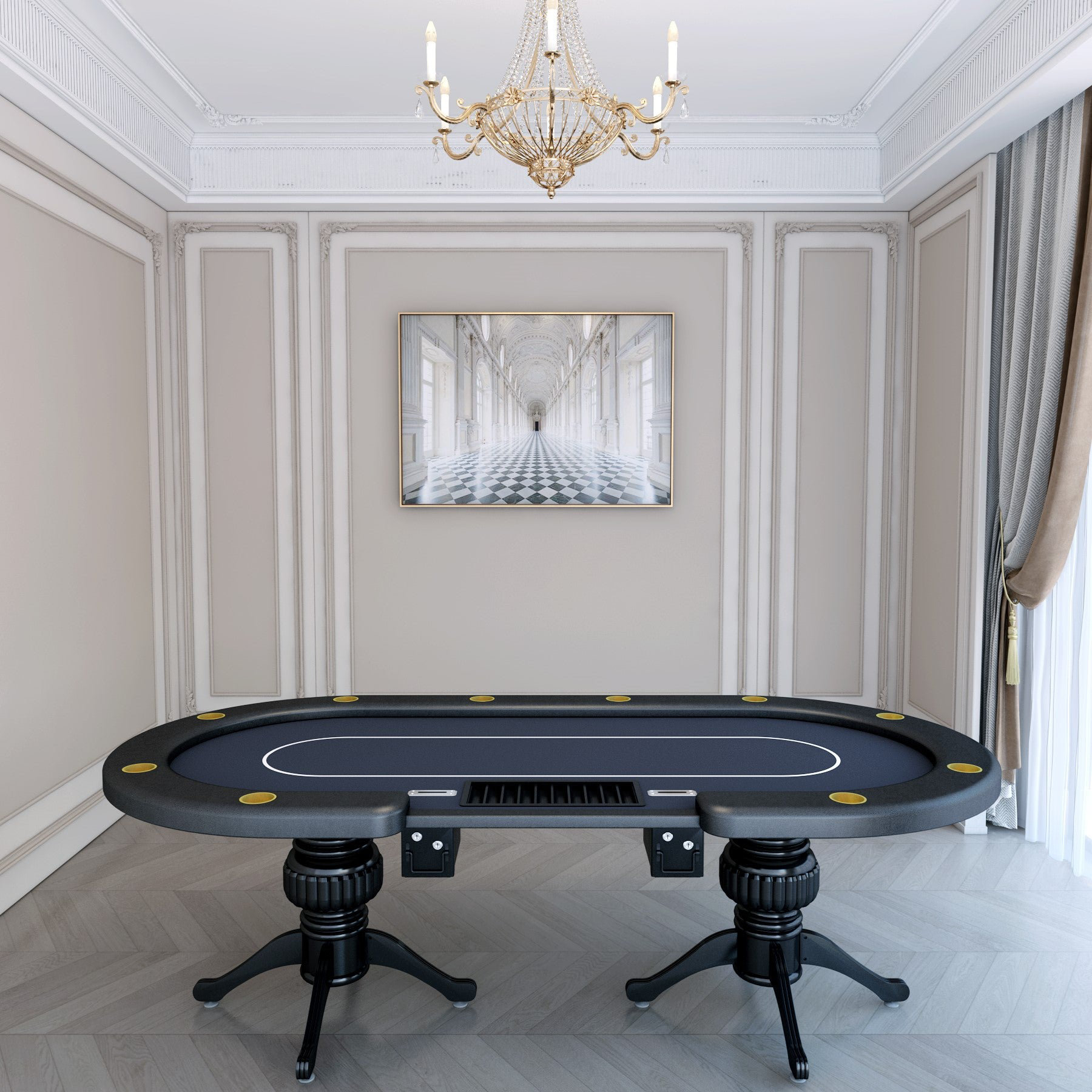 IDS Online Corp Aura Plus Poker Table with Cup Holders Waterproof Felt ...