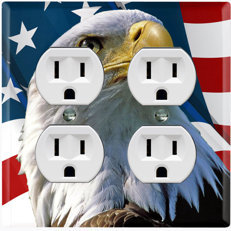 WorldAcc Patriot Eagle Flag 2-Gang Duplex Outlet Wall Plate | Wayfair