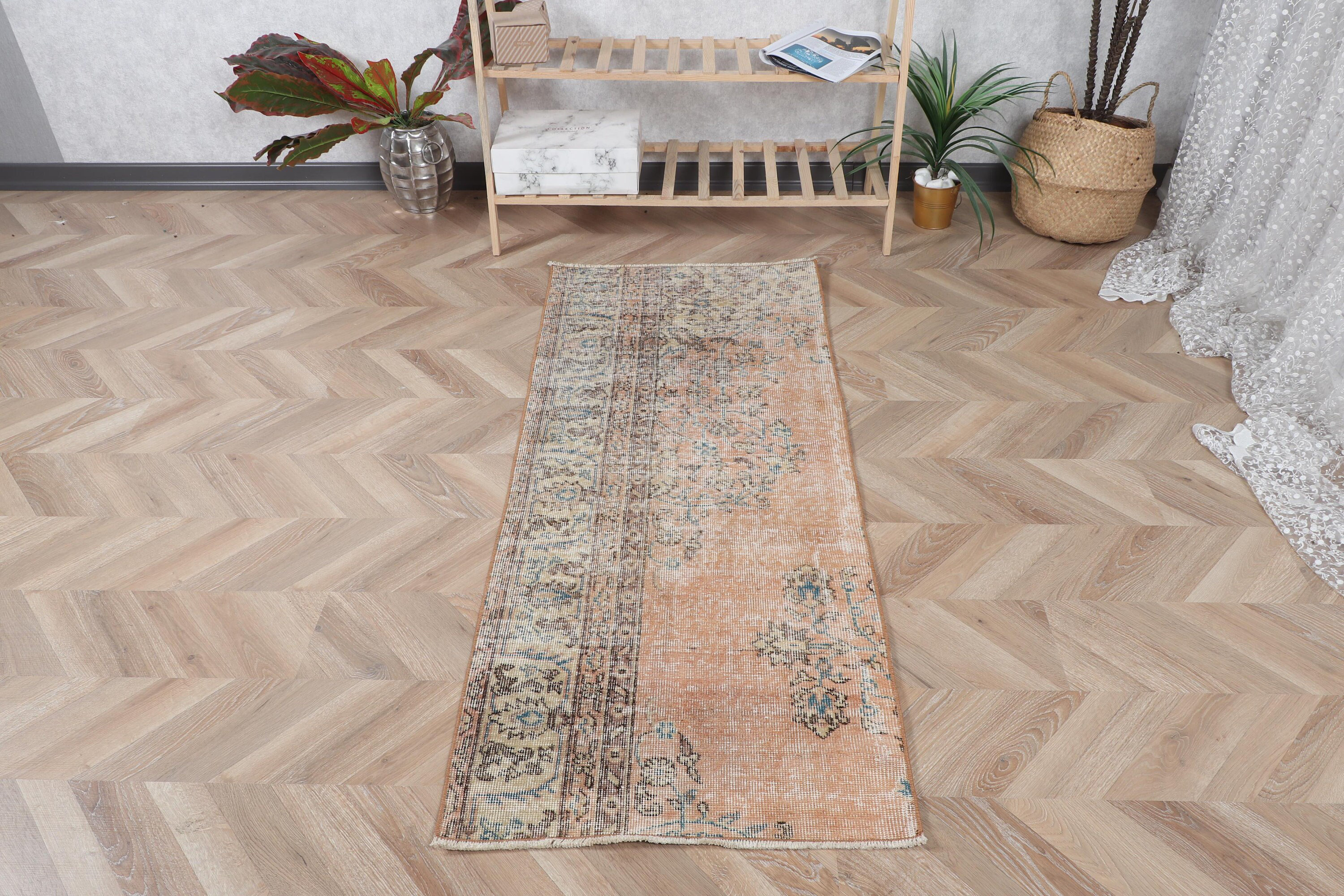 Bungalow Rose Ornate Turkish Runner Rug with Subdued Blue and Orange ...