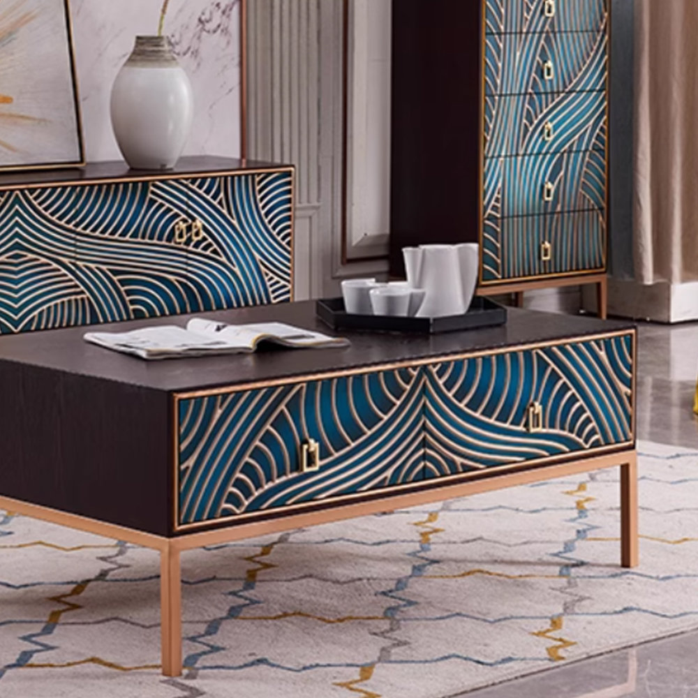 Wu's StylishVault Light luxury design sense solid wood coffee table ...