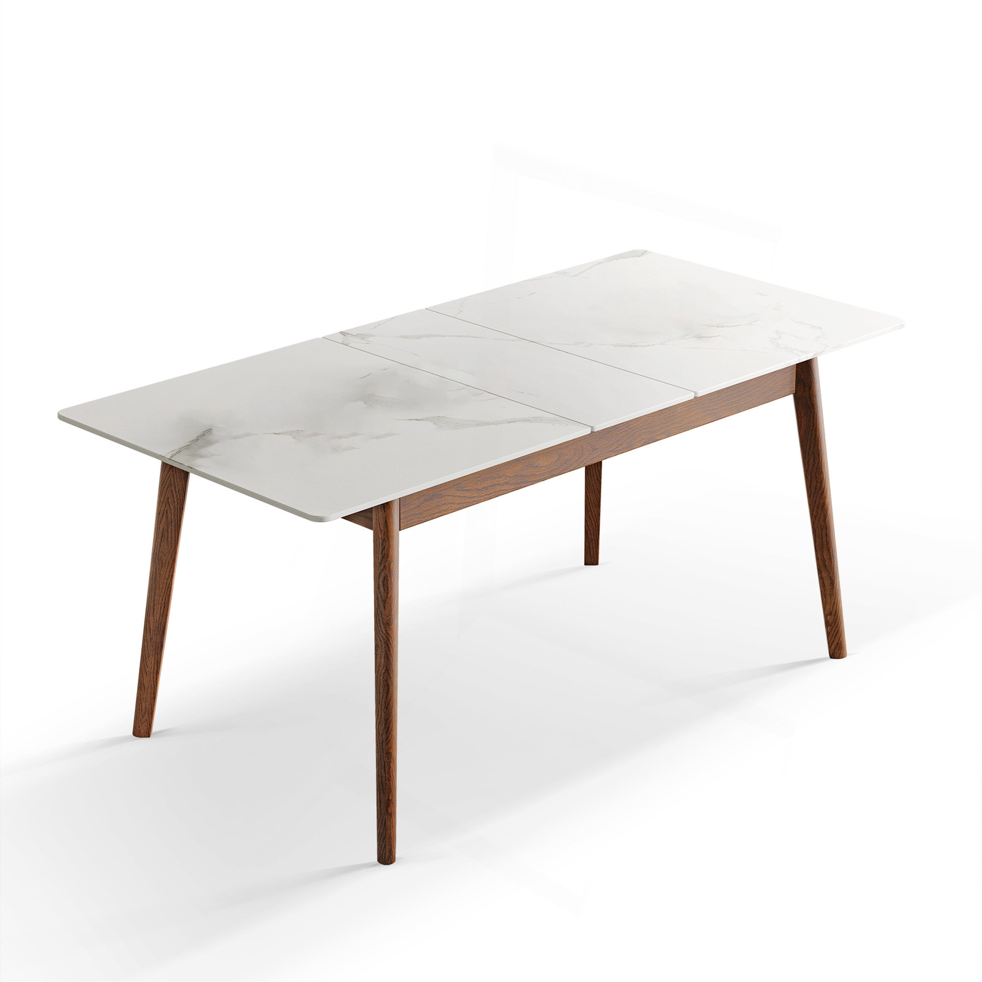 Ophelia & Co. Walnut Solid Oak And White Slate Round Corner Diagonal ...