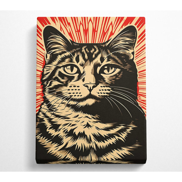 Marlow Home Co. Cat Retro - Wrapped Canvas Print | Wayfair.co.uk