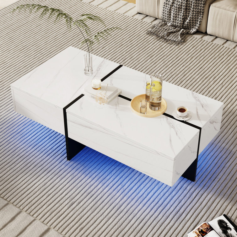 Metro Lane Modern White Coffee Table with 3 Drawers | Wayfair.co.uk