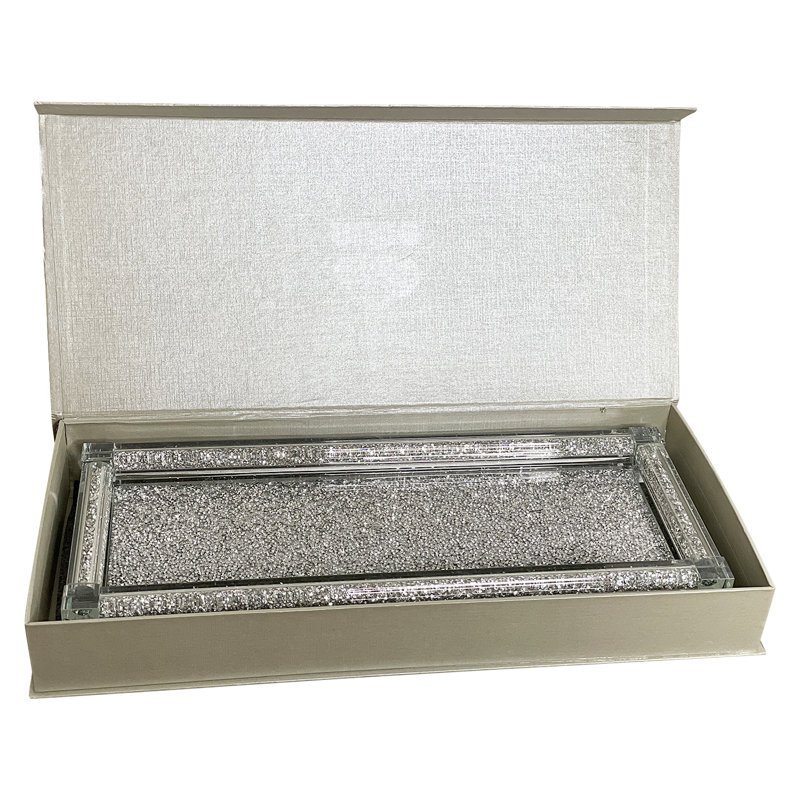Mercer41 Ambrose Exquisite Large Glass Tray In Gift Box & Reviews | Wayfair