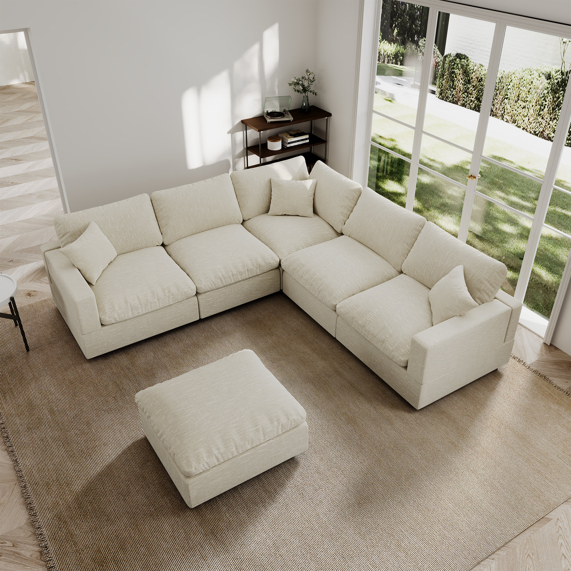 Latitude Run® Otina 95.4'' Upholstered Sofa, Cloud Sofa, L Shaped ...