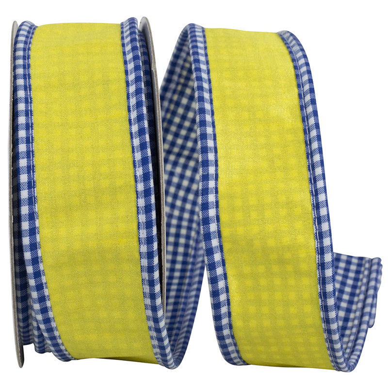 The Holiday Aisle® Gingham Wrapped Edge And Backed Dupioni Deluxe Wired ...