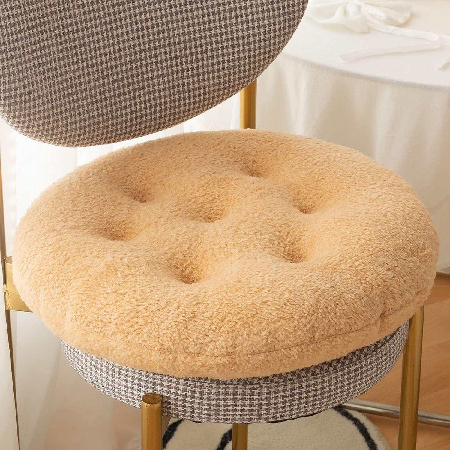 Ebern Designs Round Soft Fluffy Chair Cushion | Wayfair