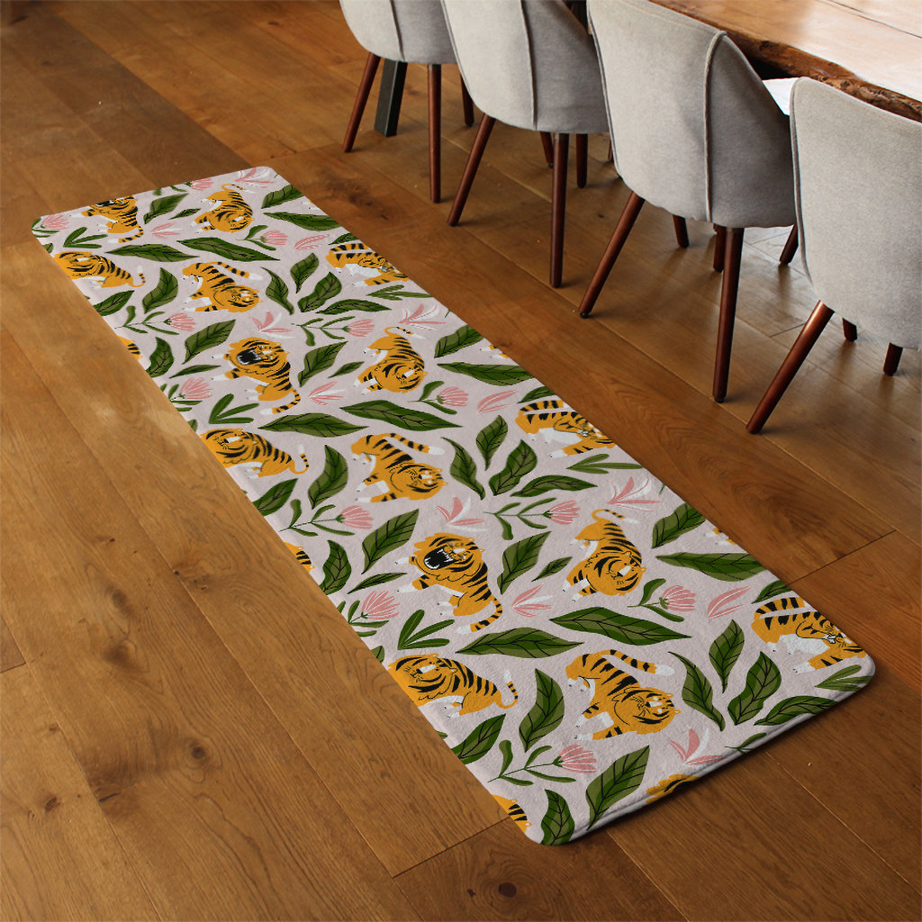 Latitude Vive Sunnyvale Cute Tigers and Tropical Leaves and Flowers ...