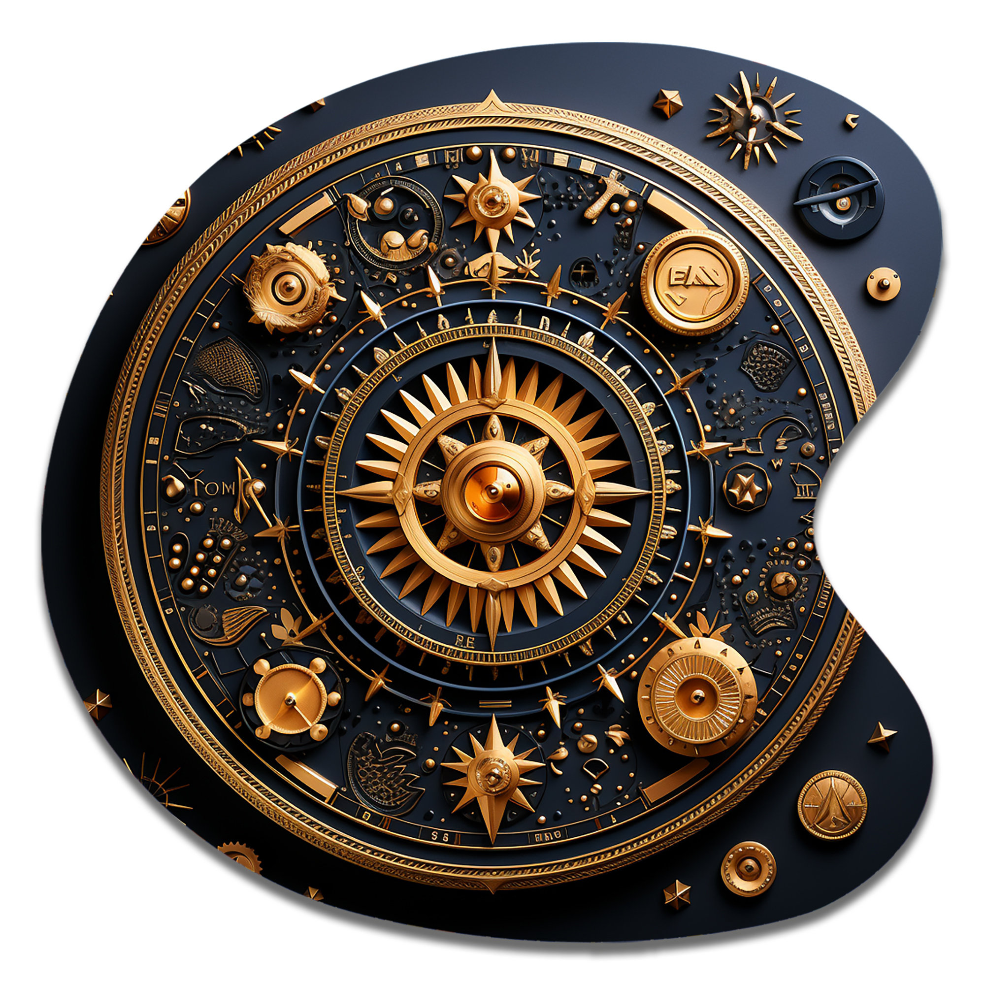 George Oliver Ancient Compass Geometric In Gold And Blue - Modern ...