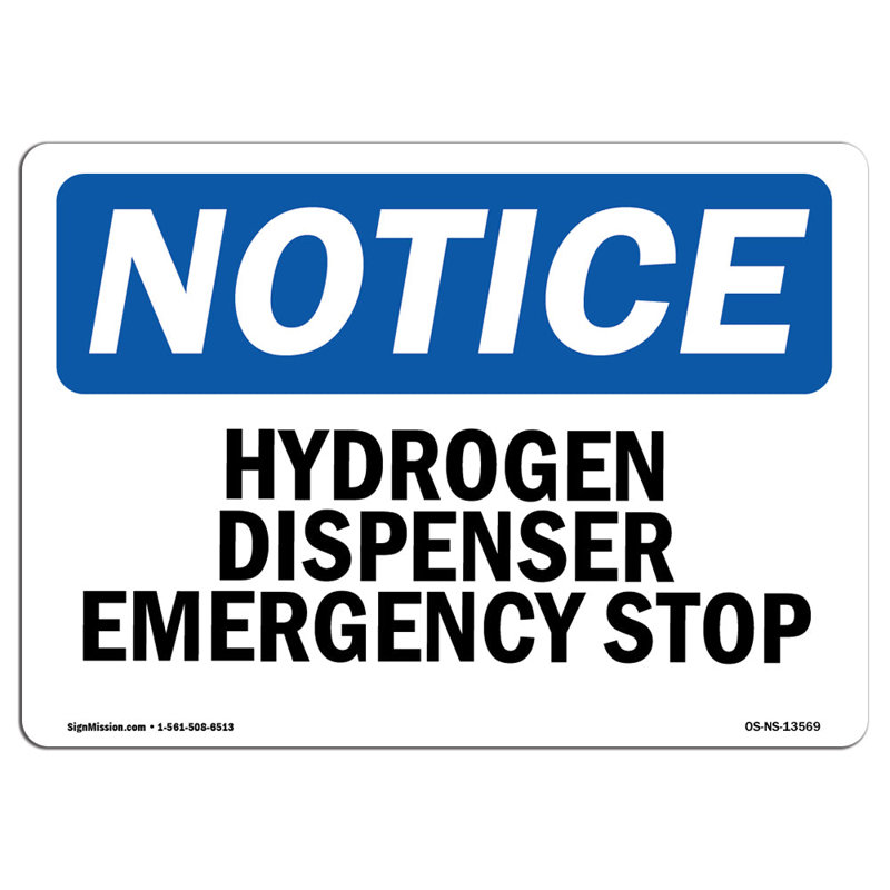 SignMission Hydrogen Dispenser Emergency Stop Sign | Wayfair
