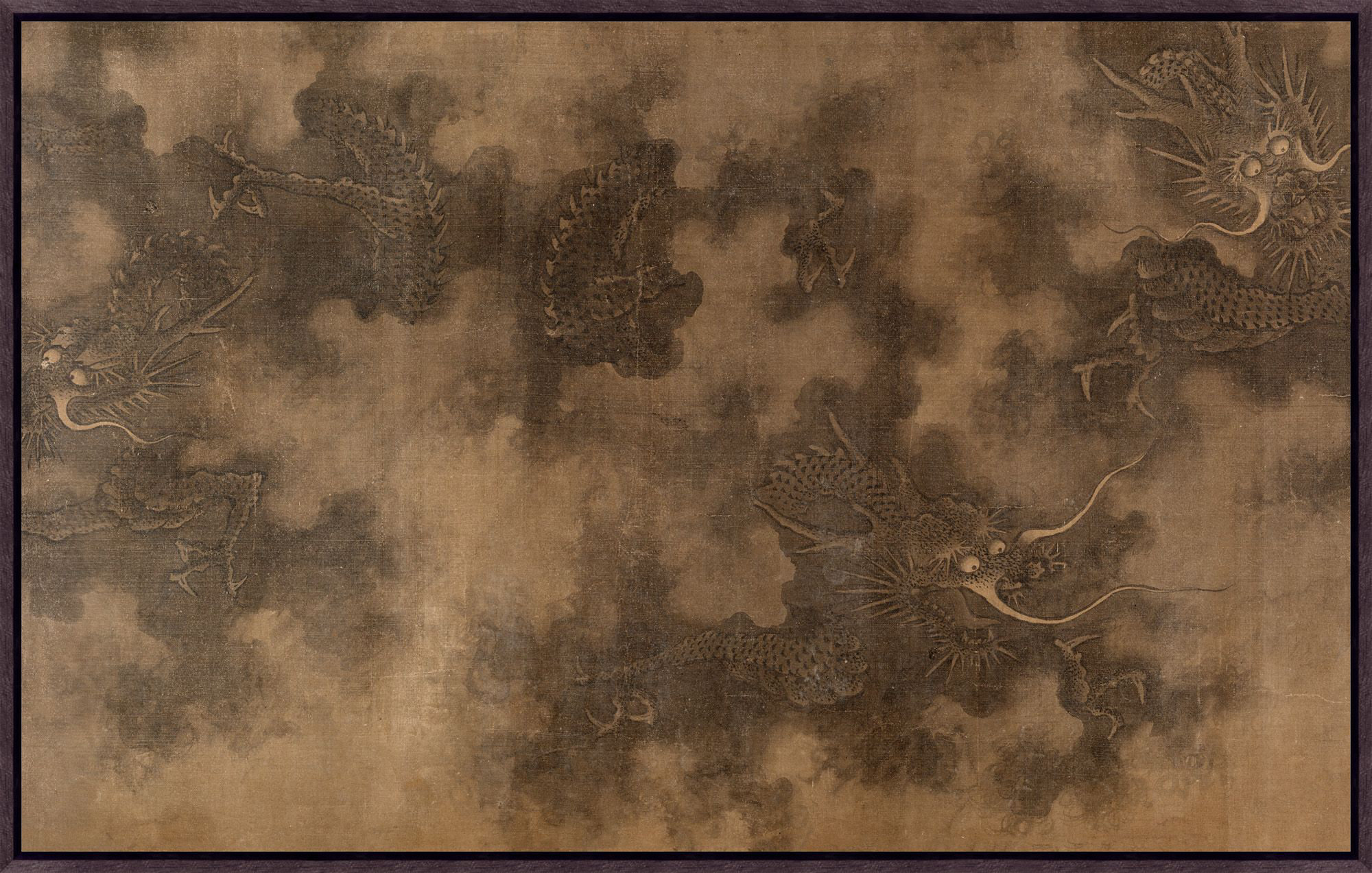 Wendover Art Group Nine Dragons Panel 3 - Floater Frame Print on Canvas ...