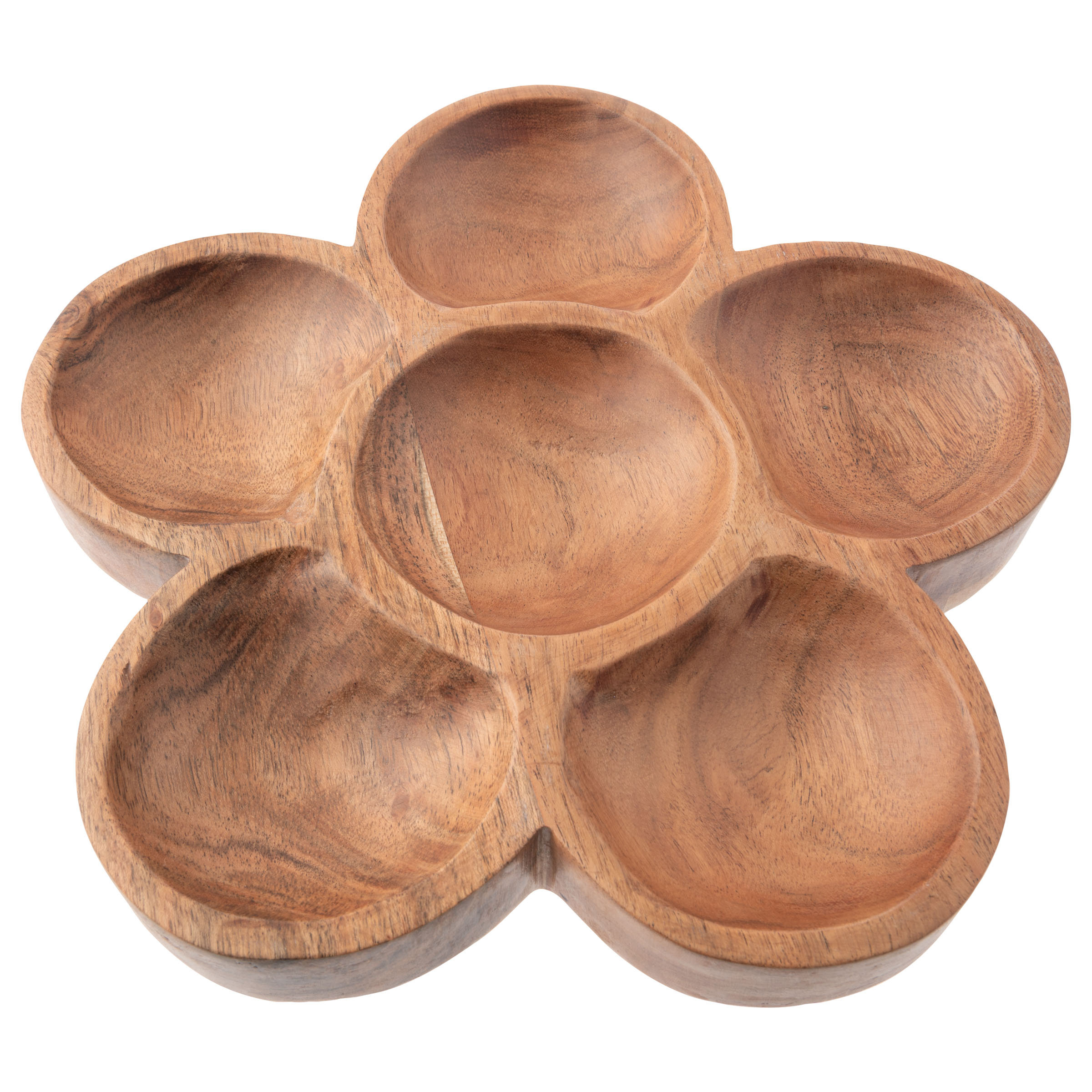 Millwood Pines Wood Shaped Serving Bowl Flower | Wayfair