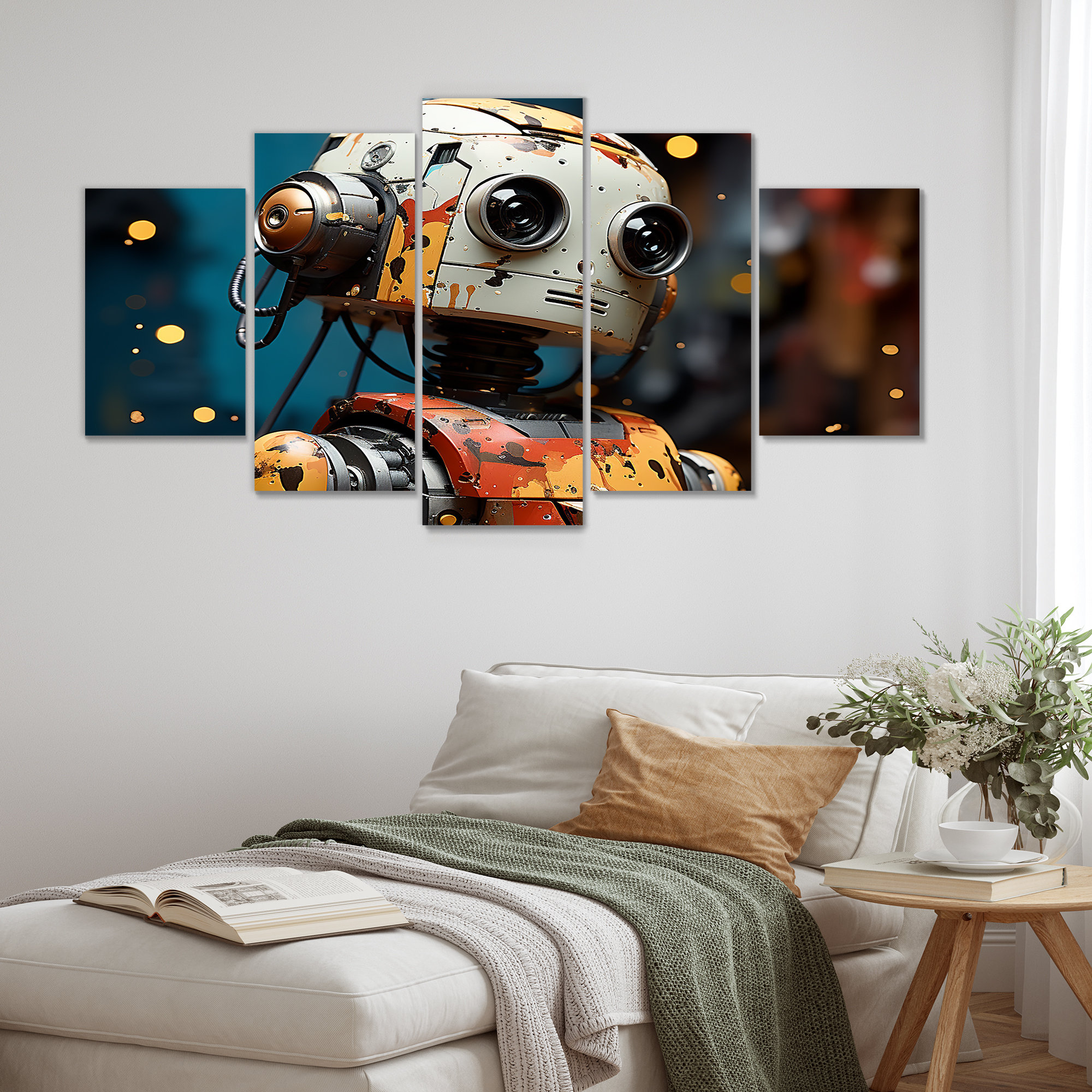 17 Stories Popart Robot Fusion I - Pop Art Multipanel Wall Art Set ...