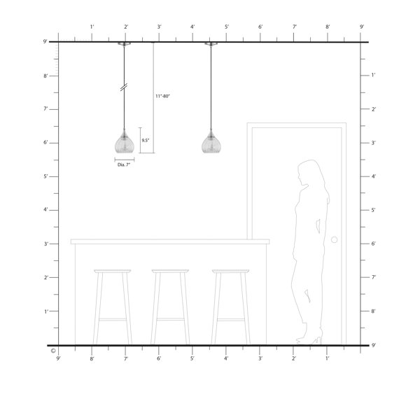 Wade Logan® Averly 1-Light Single Bulb Pendant & Reviews | Wayfair