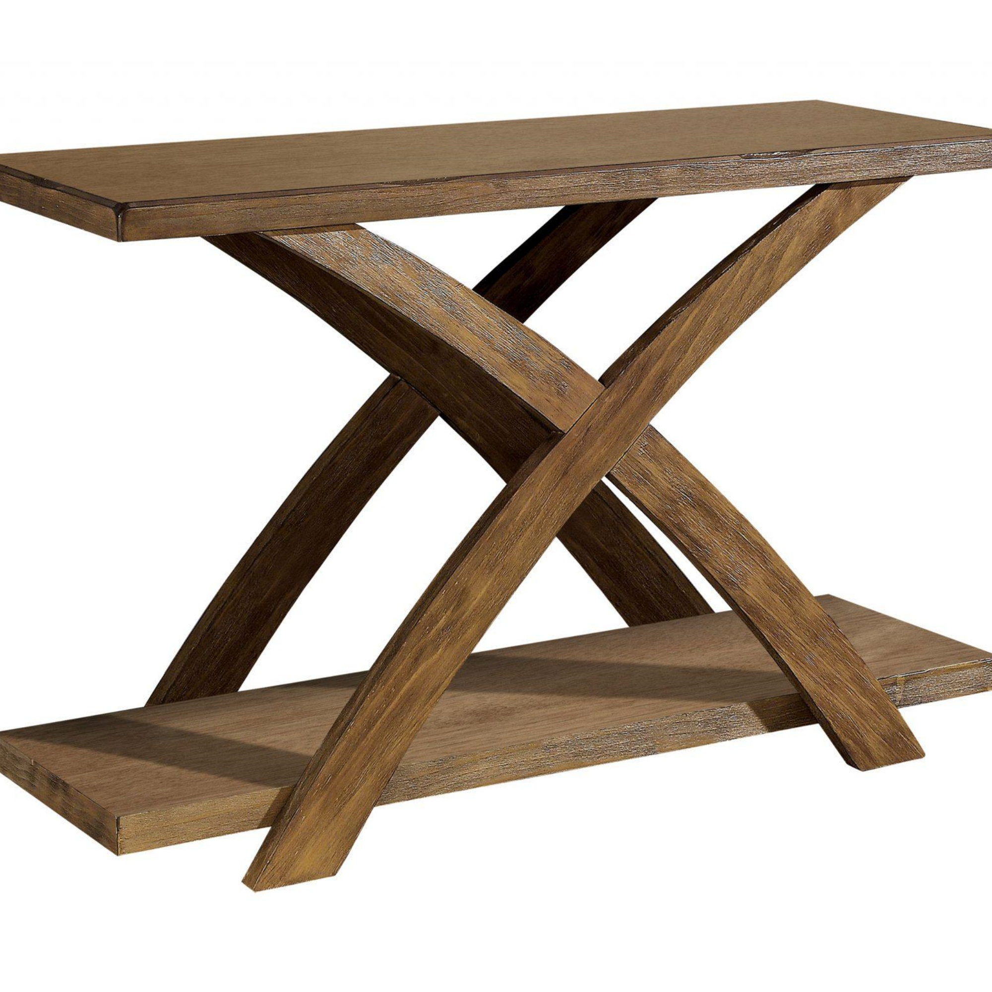 Ophelia & Co. Transitional Sofa Table Occasional Tables Plank Style Top ...