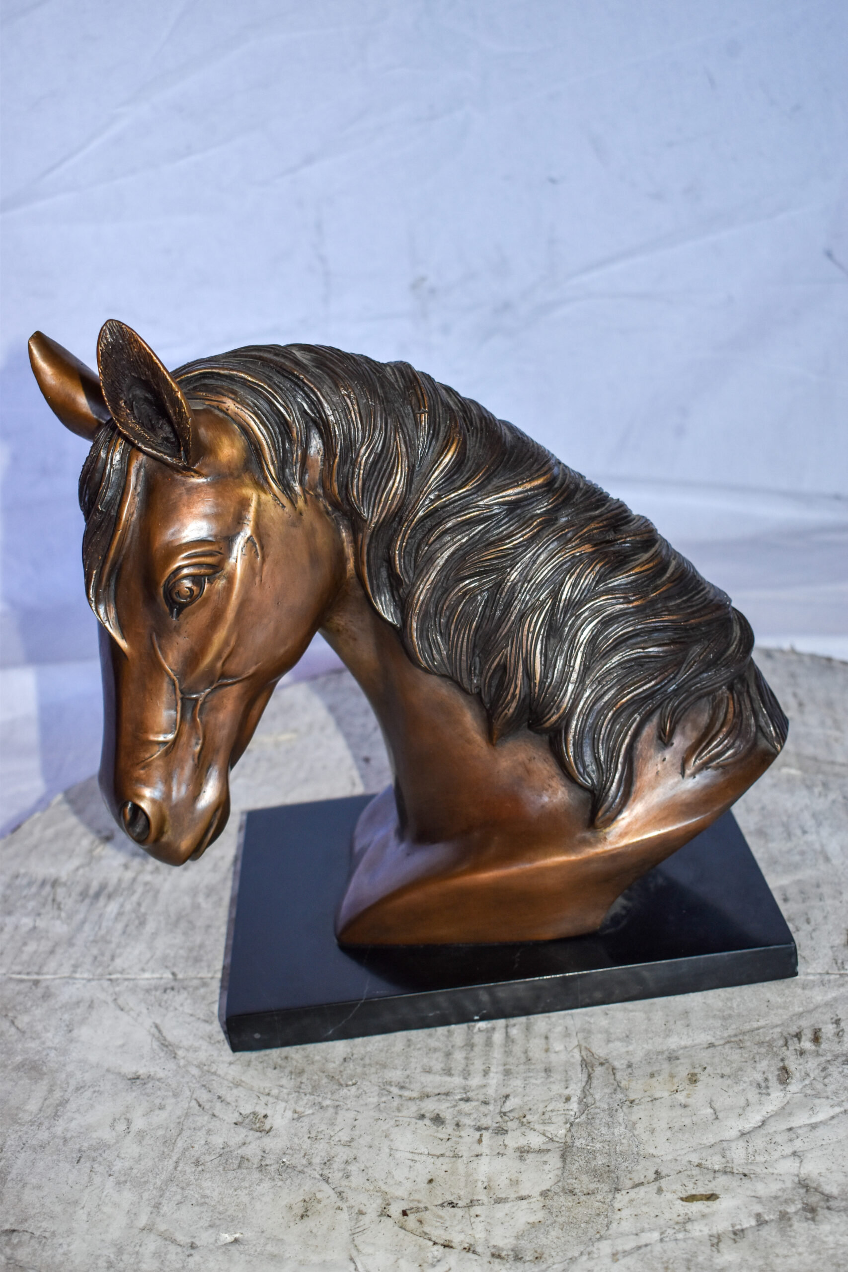 Rosalind Wheeler Amyiah Bust Of a Horse Made of Bronze Mounted on ...