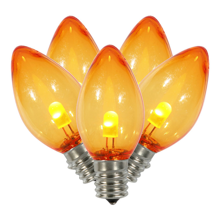 Vickerman C7 Transparent Plastic LED Orange Dimmable Bulb, E12 Nickel ...