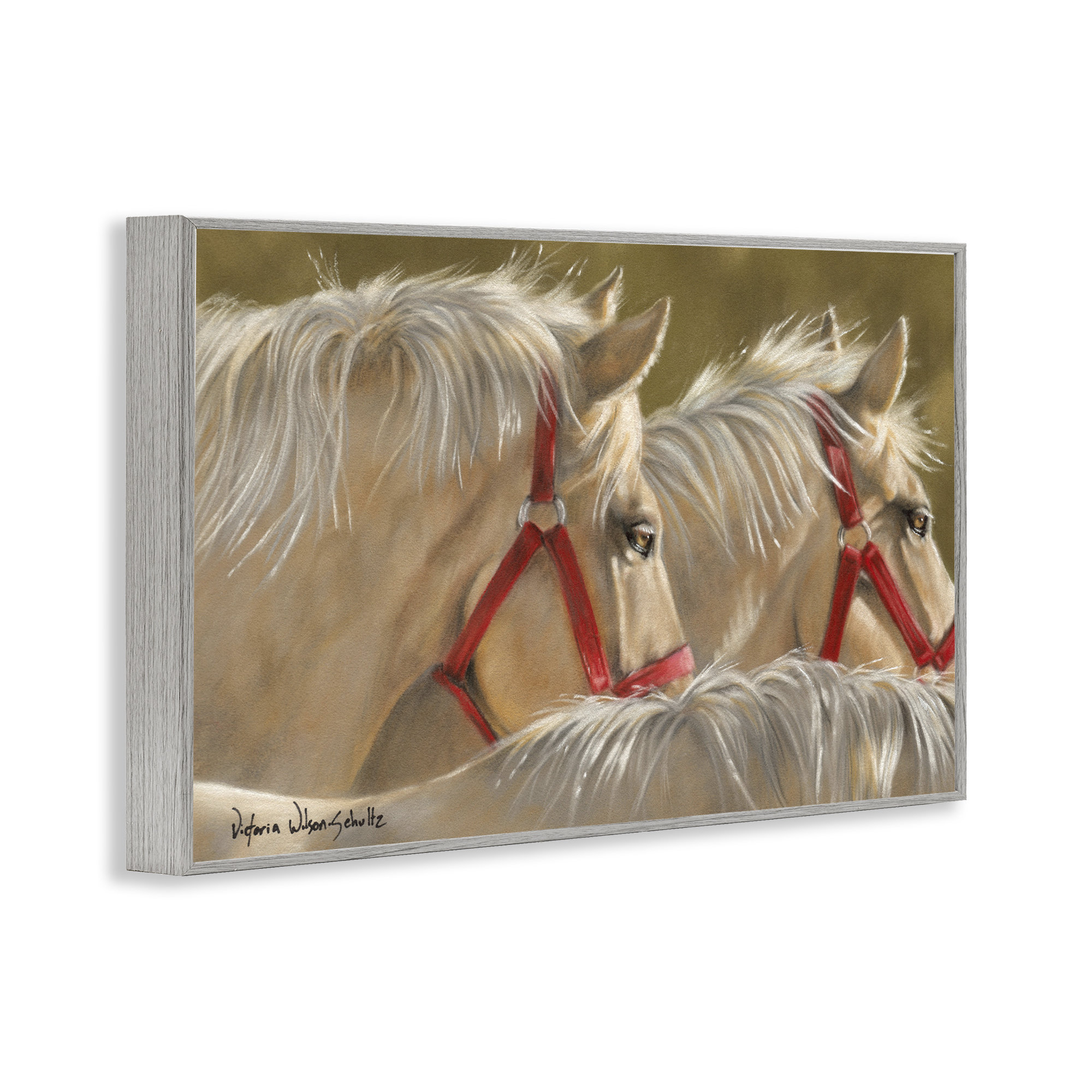 Stupell Industries Horses with Red Bridles Art by Victoria Schultz ...