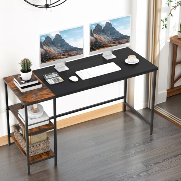 17 Stories 47.64’’ Computer Desk, Large Writing Desk With Open Shelves ...