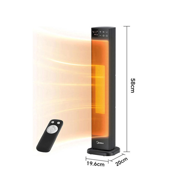 Living and Home Midea 2000W Electric Heater with Remote Control ...