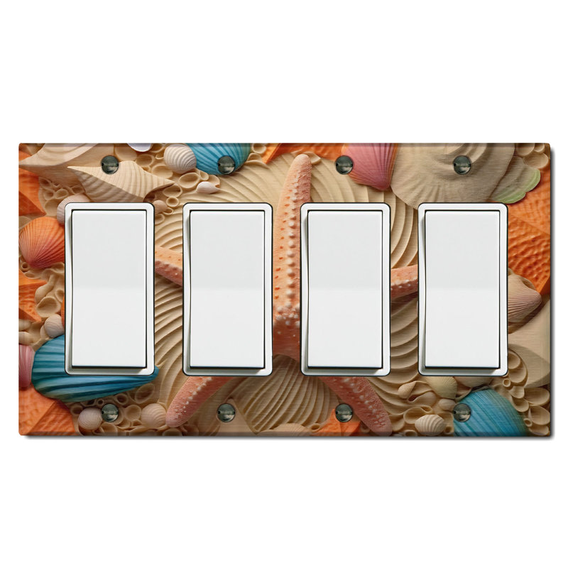WorldAcc Ocean Orange Sea Shell Star Fish Nature Themed 4 - Gang Rocker ...
