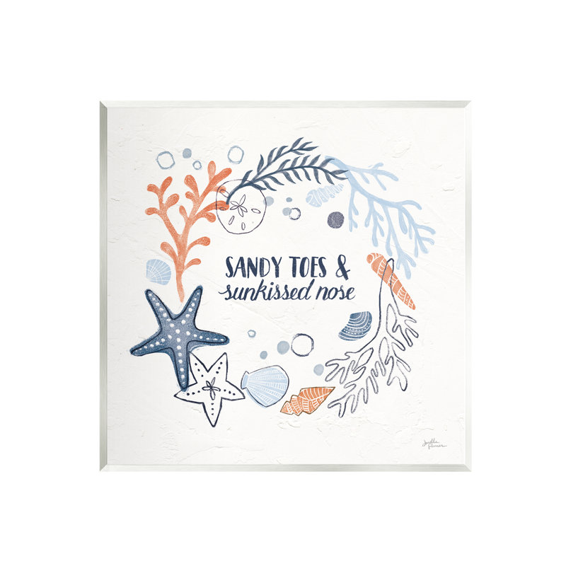 Stupell Industries Sandy Toes Sunkissed Nose Phrase Wall Plaque Art By ...