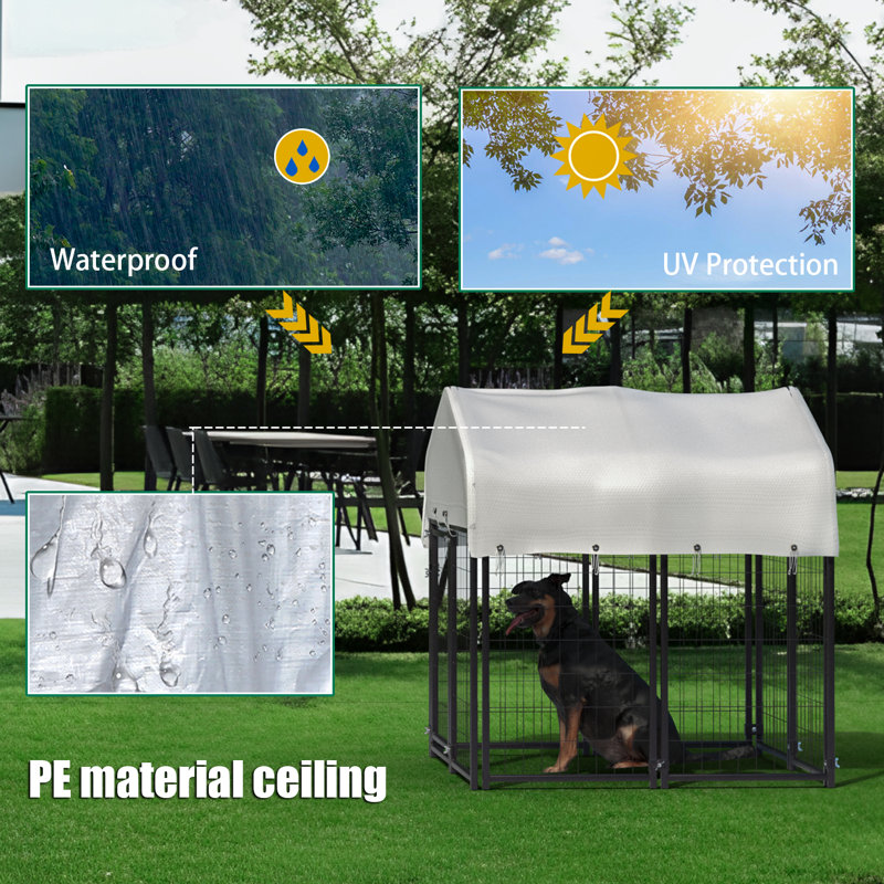 Homy Grigio Heavy Duty Large Outdoor Dog Pen Playpen Yard Pet Kennel ...