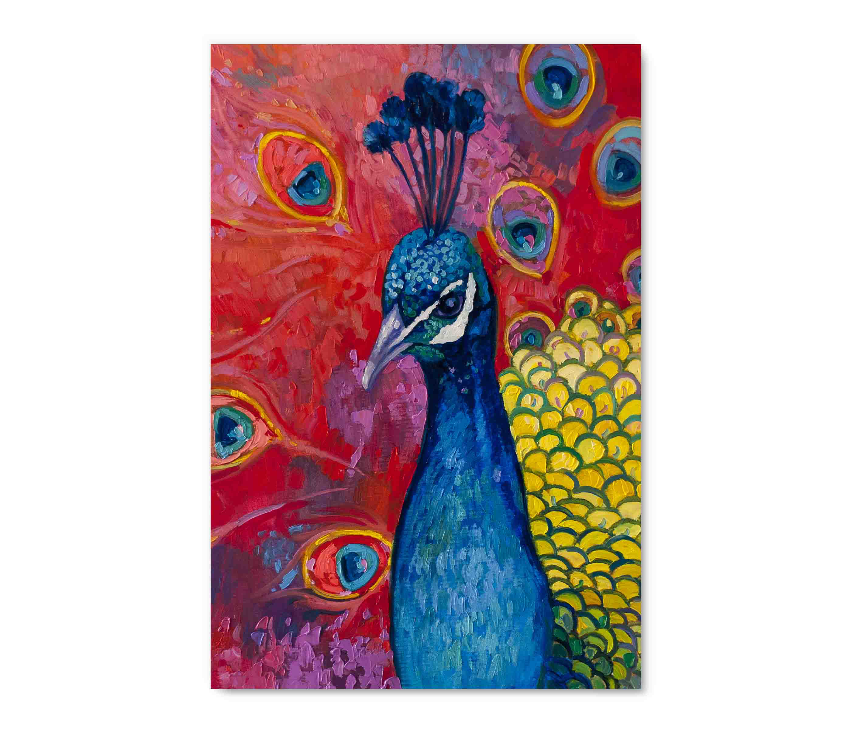 Bungalow Rose Peacock Painting, Acrylic Hanging Wall Decor | Wayfair