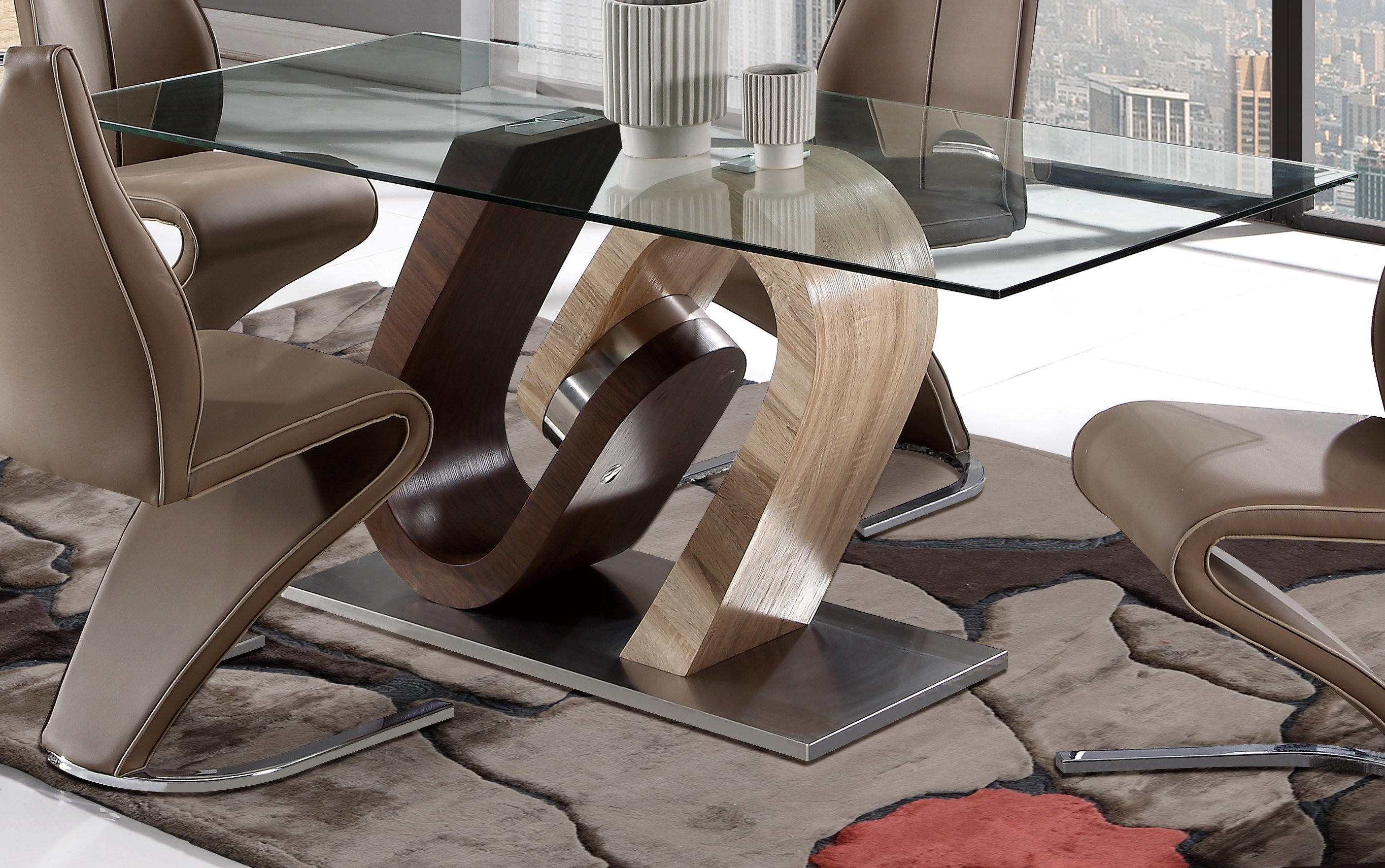 Wrought Studio Allista Glass Dining Table & Reviews | Wayfair